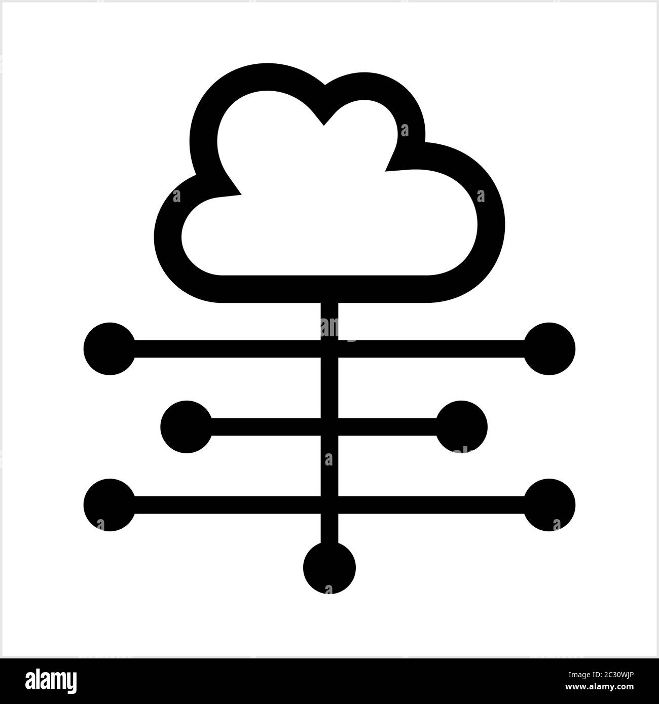 Cloud Network, Cloud Computing Concept, Vector Art Illustration Stock ...