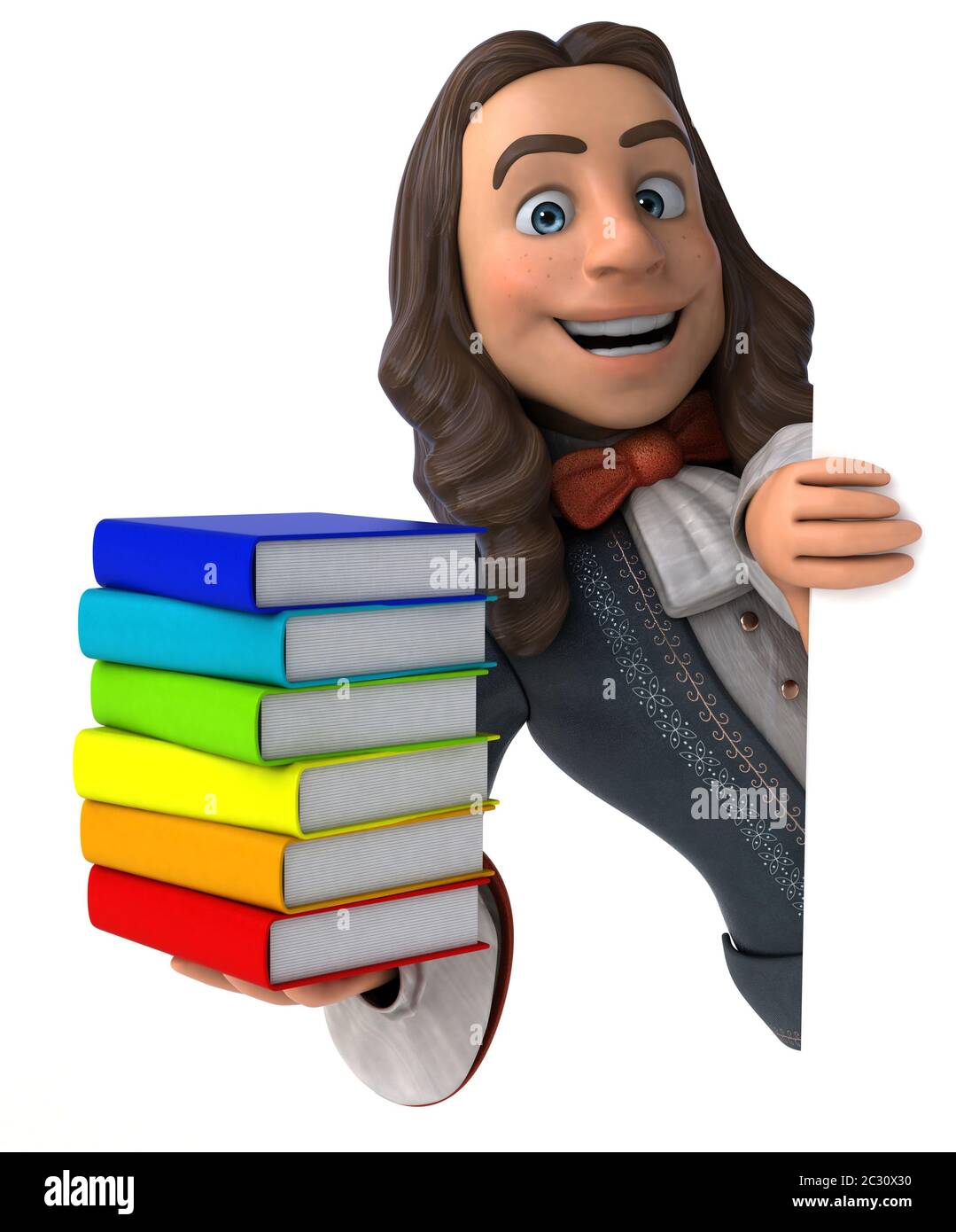 3D Illustration of a cartoon man in historical baroque costume Stock ...