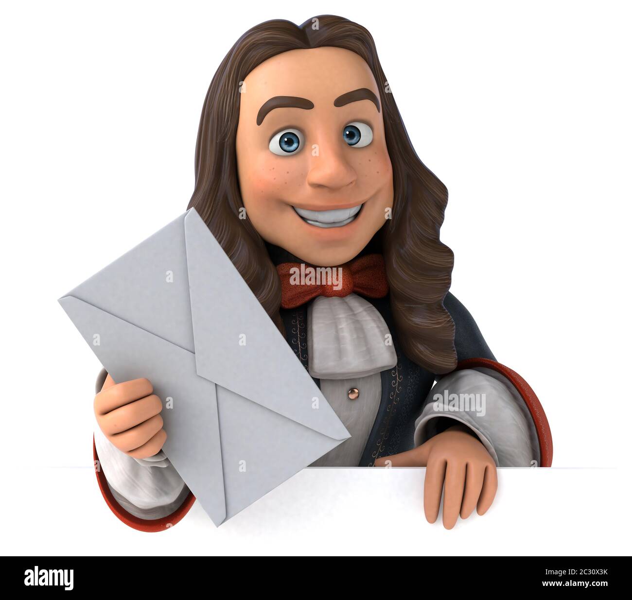3D Illustration of a cartoon man in historical baroque costume Stock ...