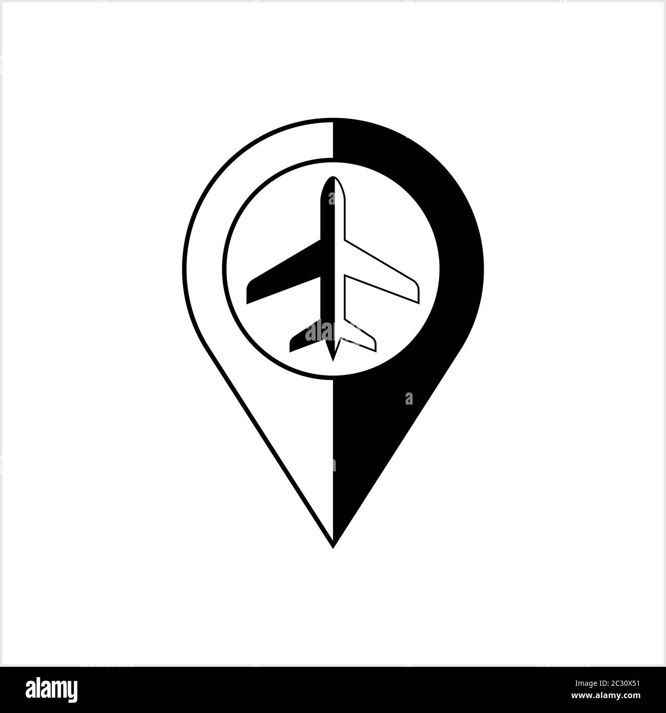 Location Pin Icon For Airplane Vector Art Illustration Stock Vector ...