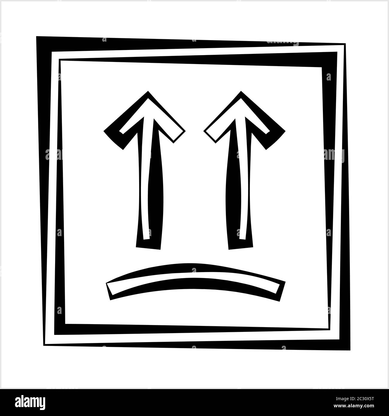 Keep Up, Up Arrow, Package Handling Label Icon Vector Art Illustration ...