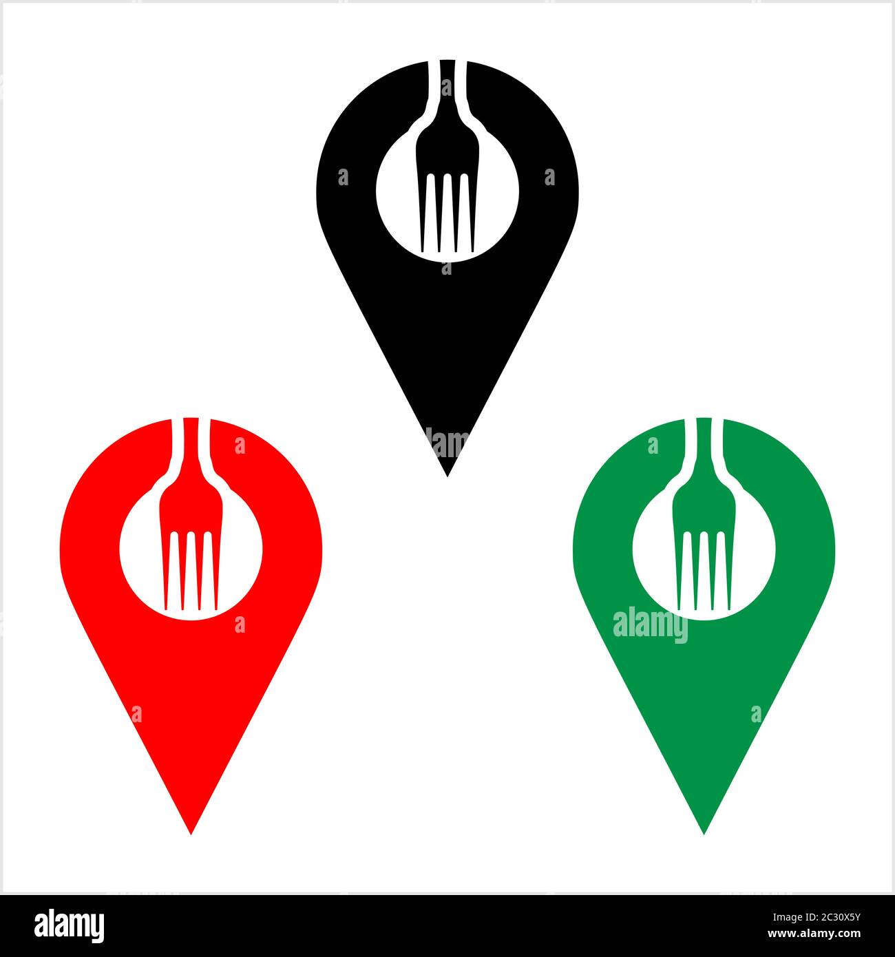 Location Pin Icon For Restaurant Vector Art Illustration Stock Vector ...