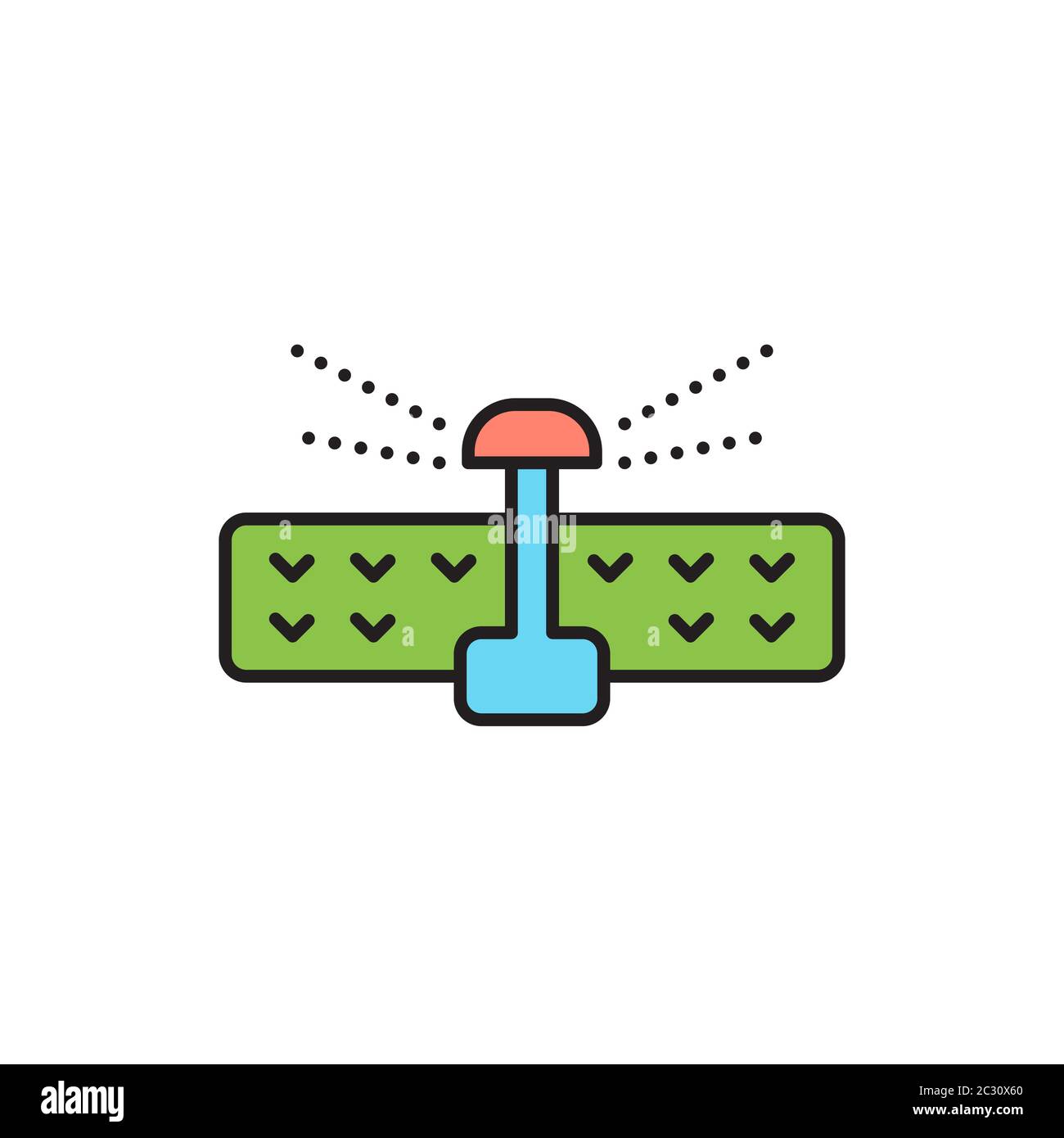 Irrigation sprinklers vector icon isolated on white background Stock ...