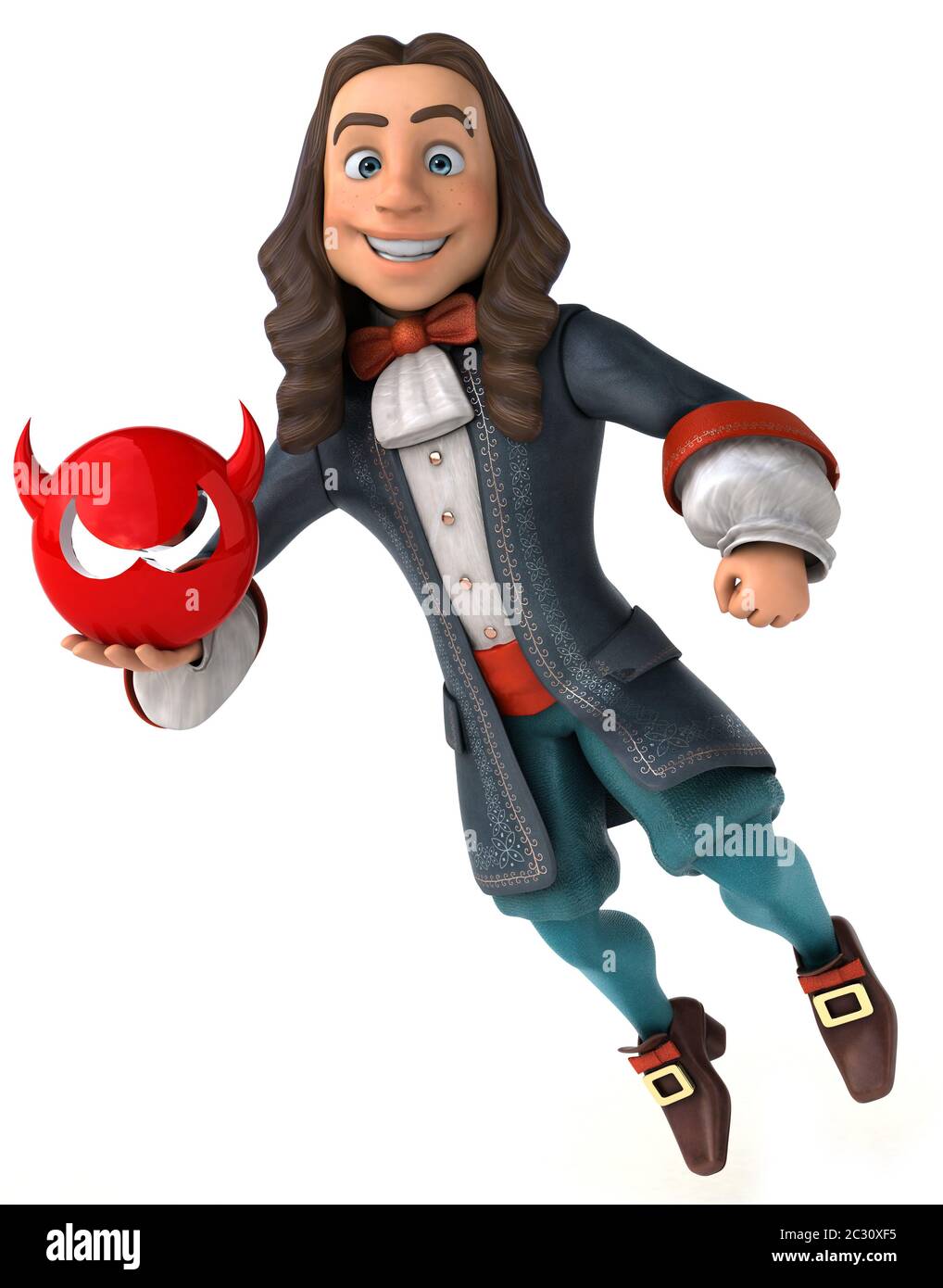 3D Illustration of a cartoon man in historical baroque costume Stock ...