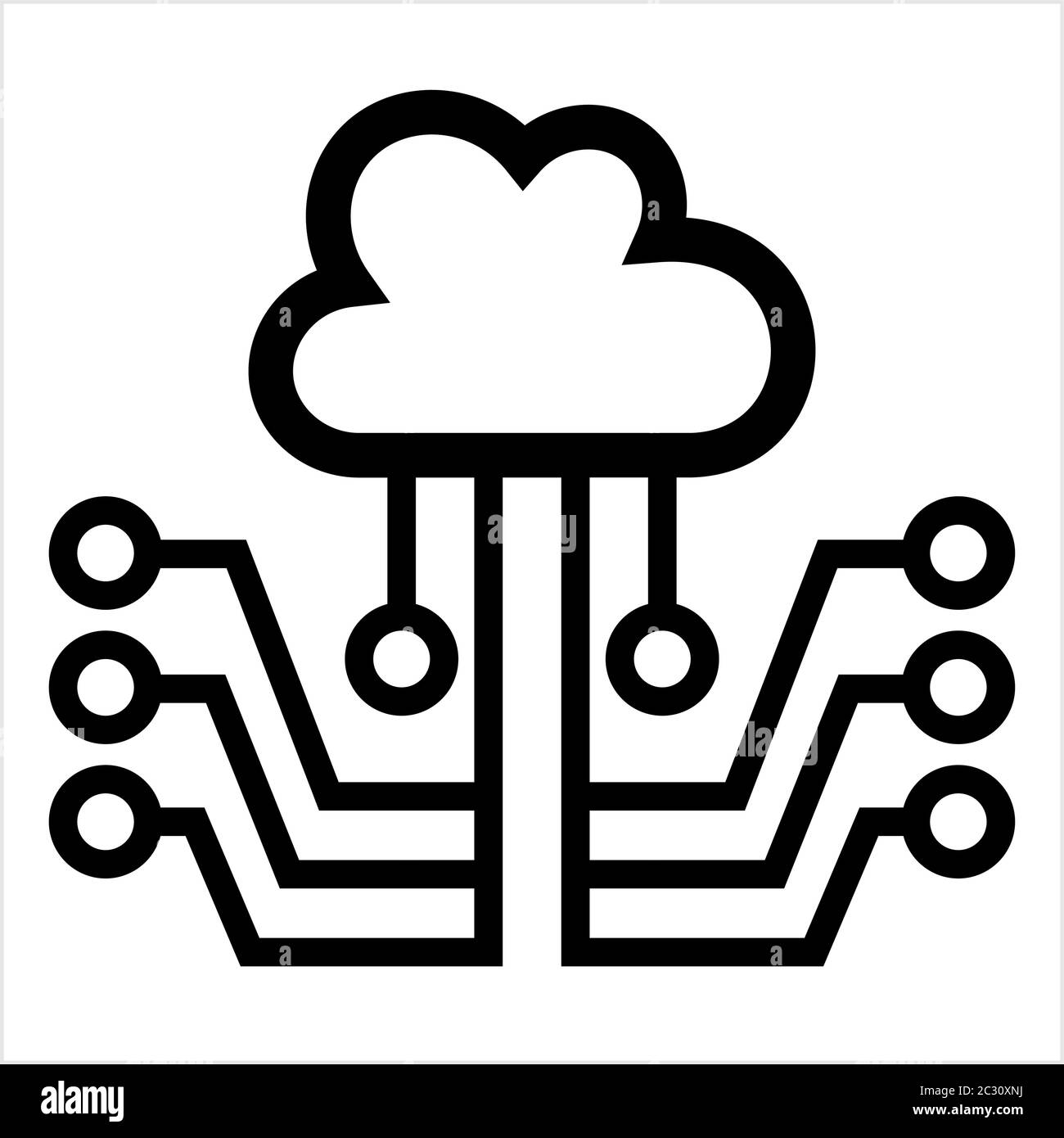 Cloud Network, Cloud Computing Concept, Vector Art Illustration Stock ...