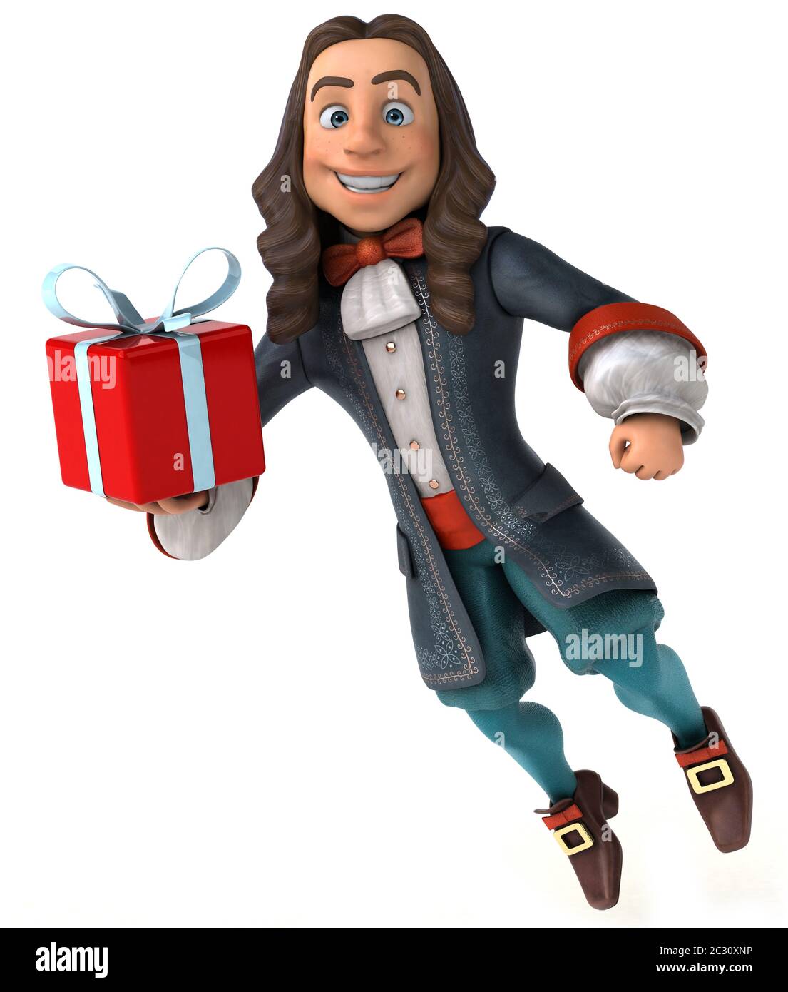 3D Illustration of a cartoon man in historical baroque costume Stock ...