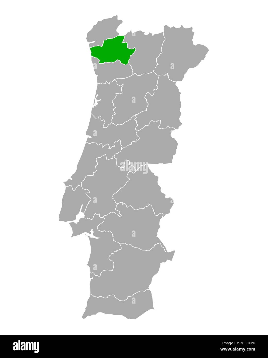 Map of Braga in Portugal Stock Photo - Alamy