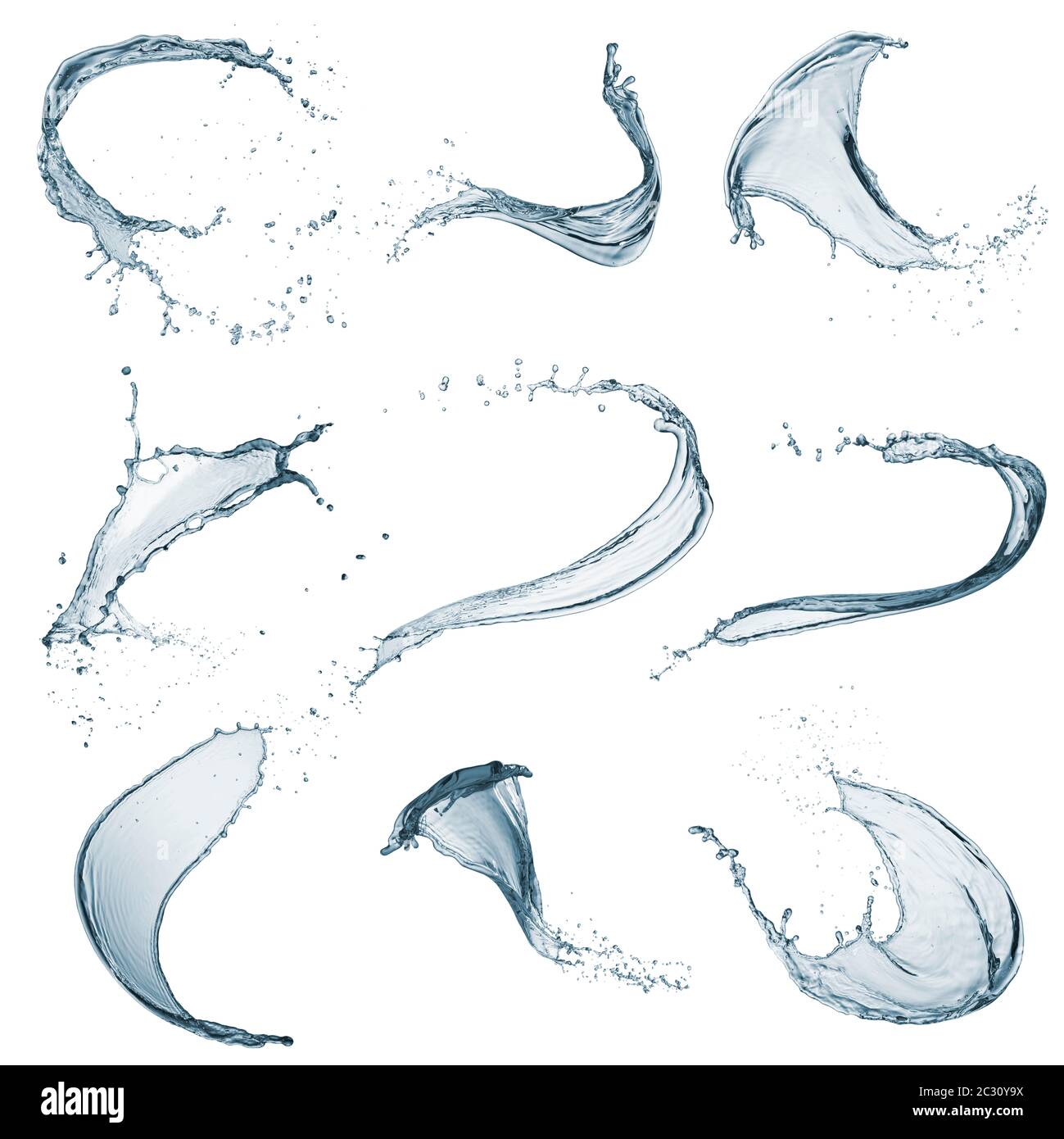splash water collection, isolated on white Stock Photo - Alamy
