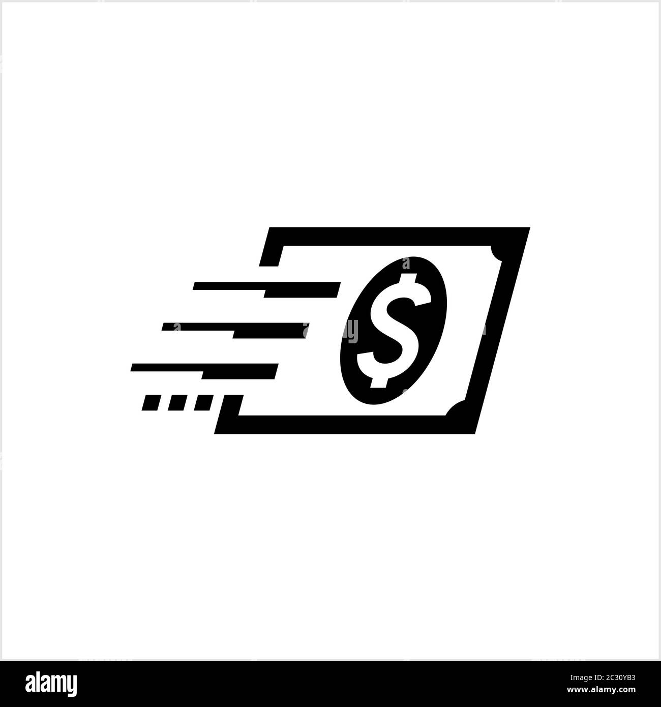 Fast Cash Icon, Fast Bill Icon Vector Art Illustration Stock Vector ...