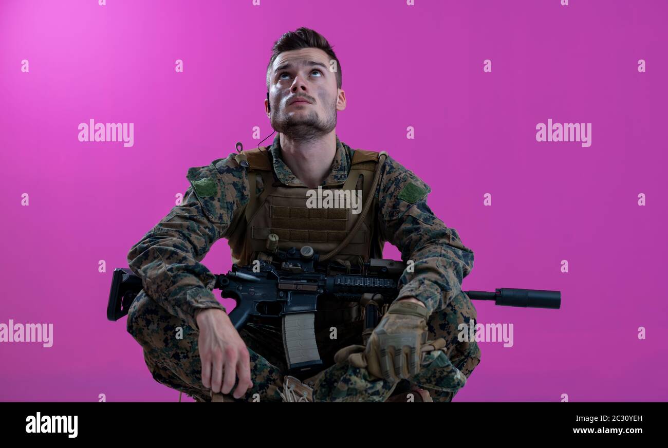 American soldier pose hi-res stock photography and images - Alamy