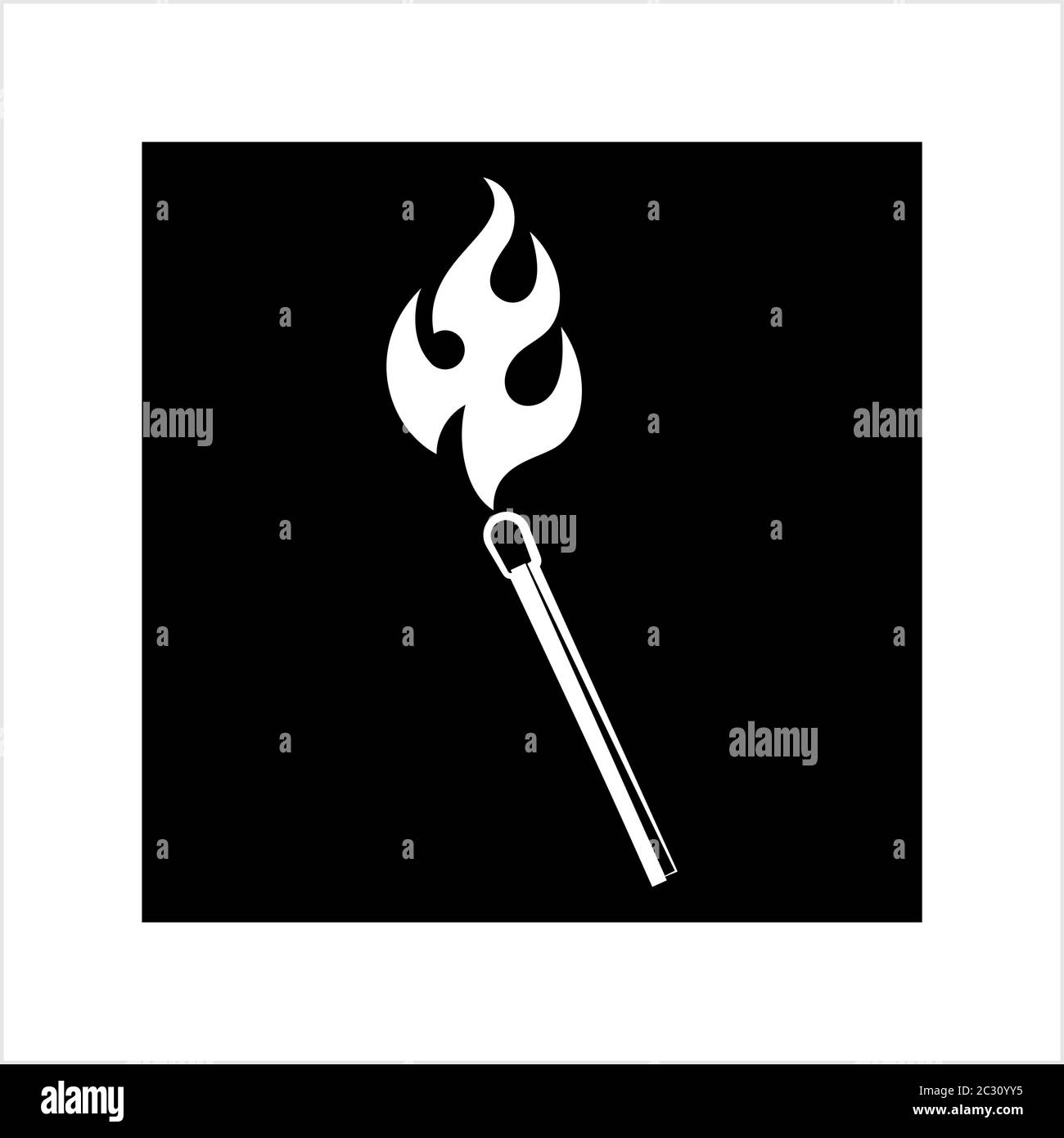 Lit Matchstick, Burning Matchstick Vector Art Illustration Stock Vector ...