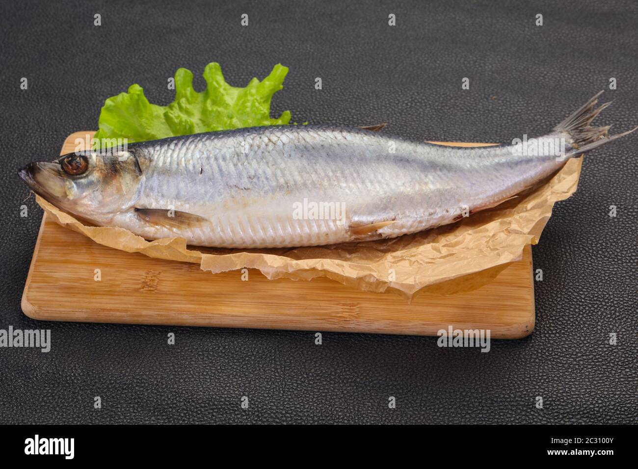 Salted herring fish ready for eat Stock Photo - Alamy