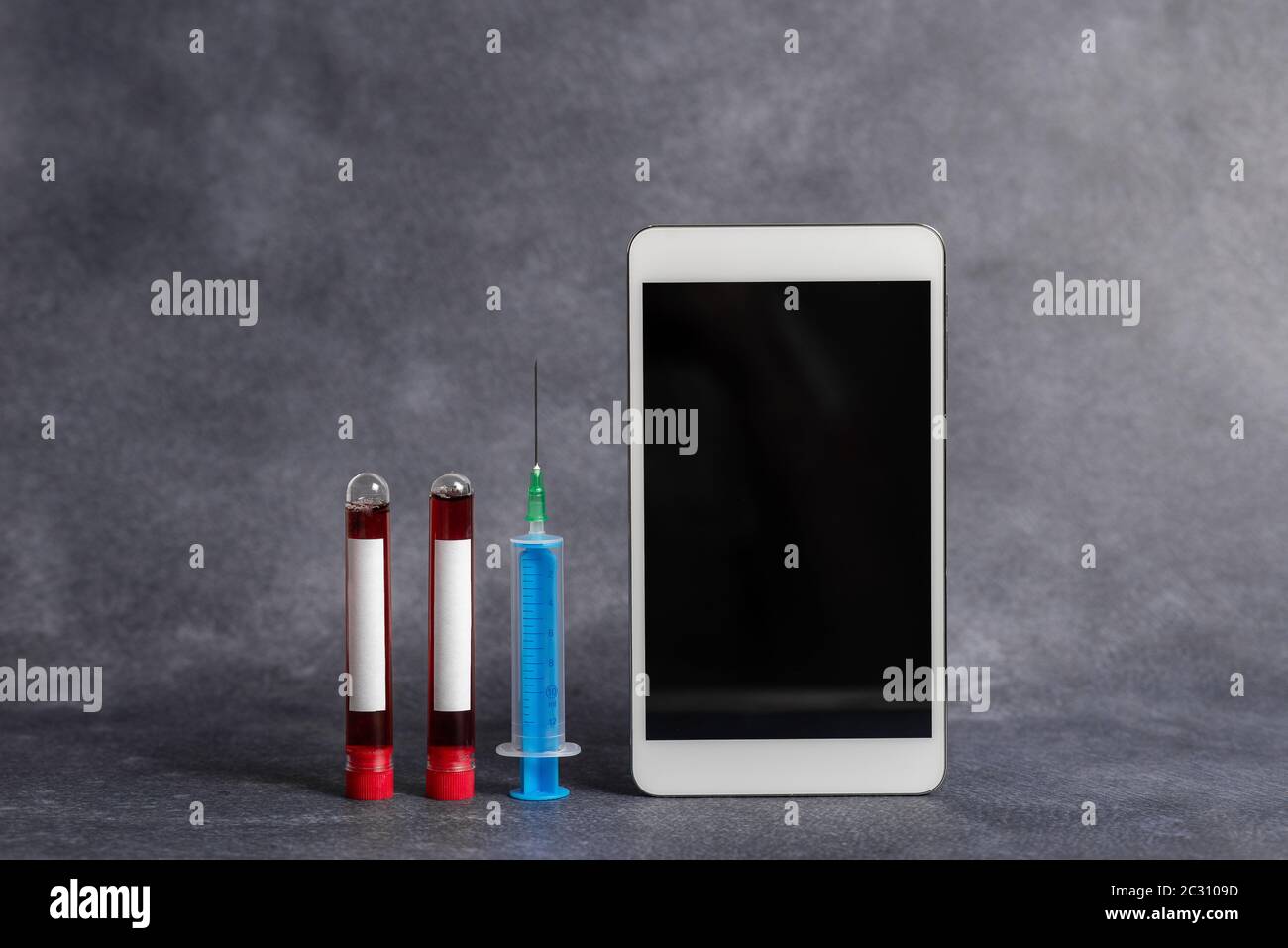 Extracted Blood Sample Vial With Medical Accessories Ready For ...