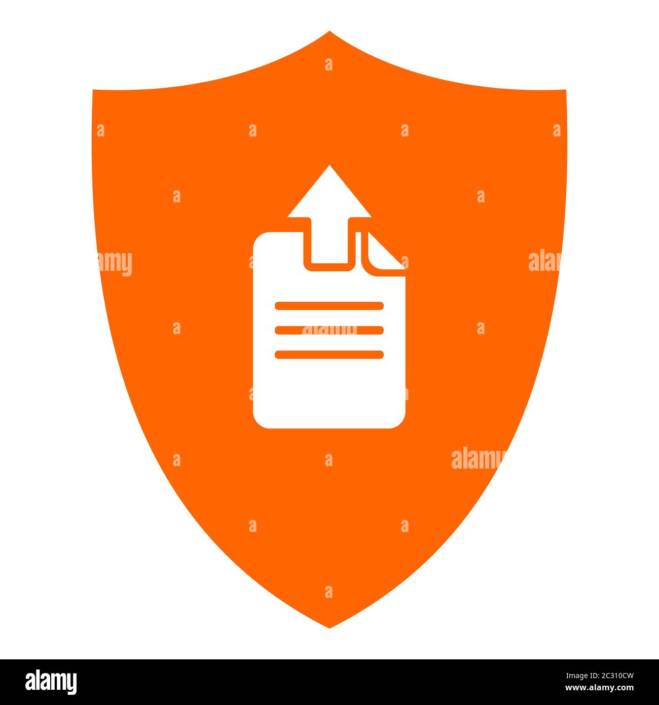 Document upload and shield Stock Photo - Alamy