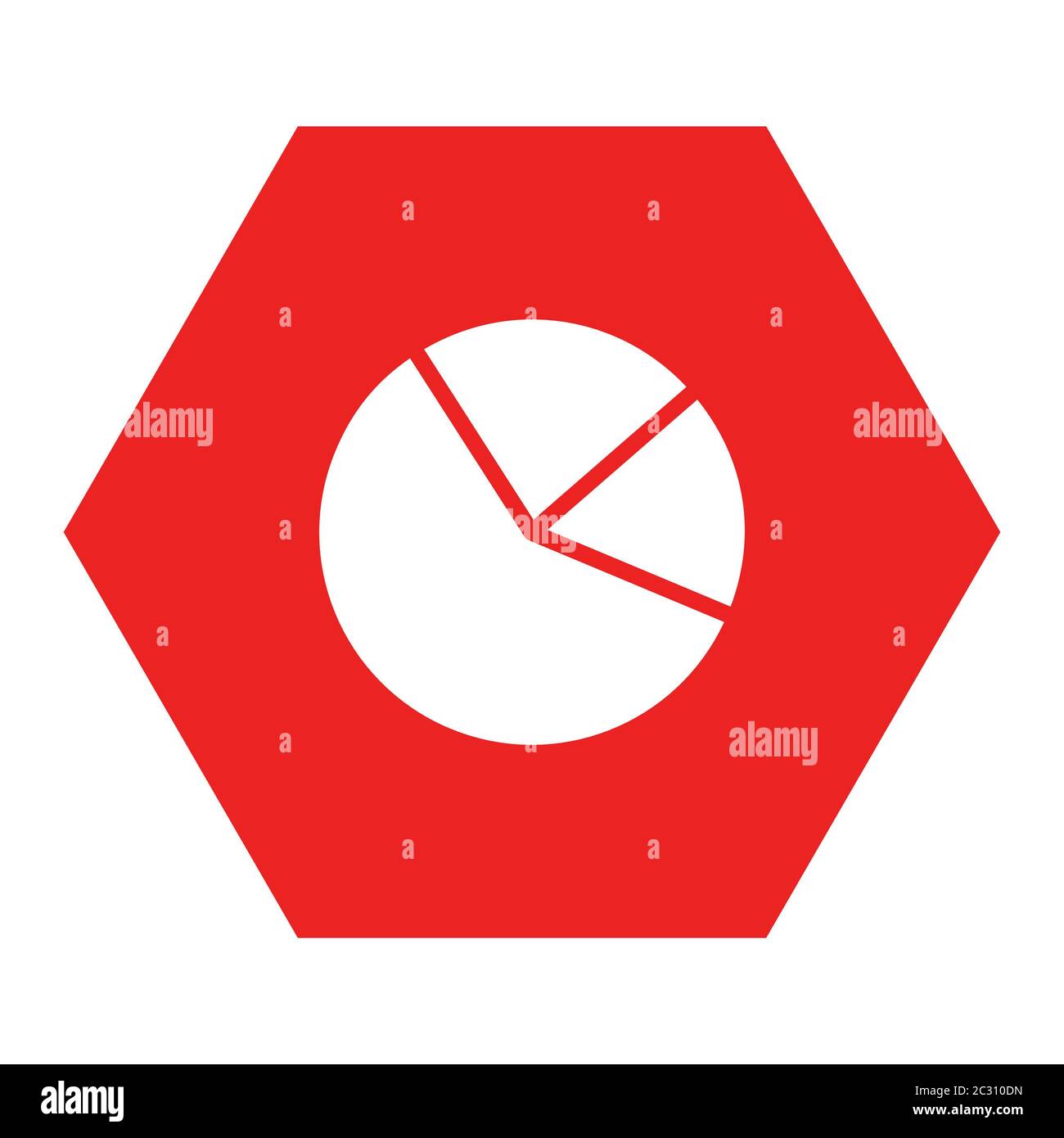 Pie chart and hexagon Stock Photo - Alamy