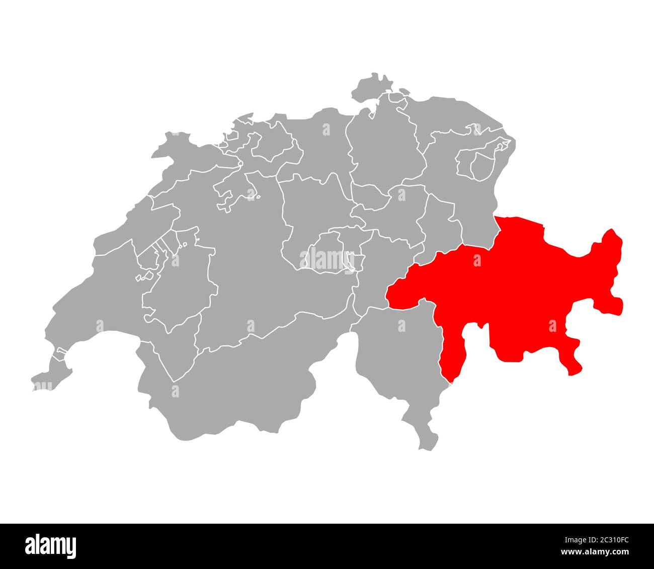 Map of Grisons in Switzerland Stock Photo - Alamy