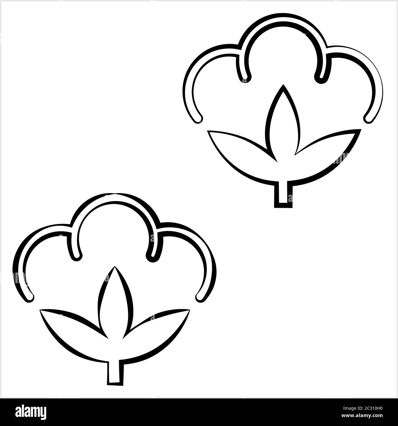 Cotton Flower Icon, Cotton Ball, Cotton Fiber Vector Art Illustration ...