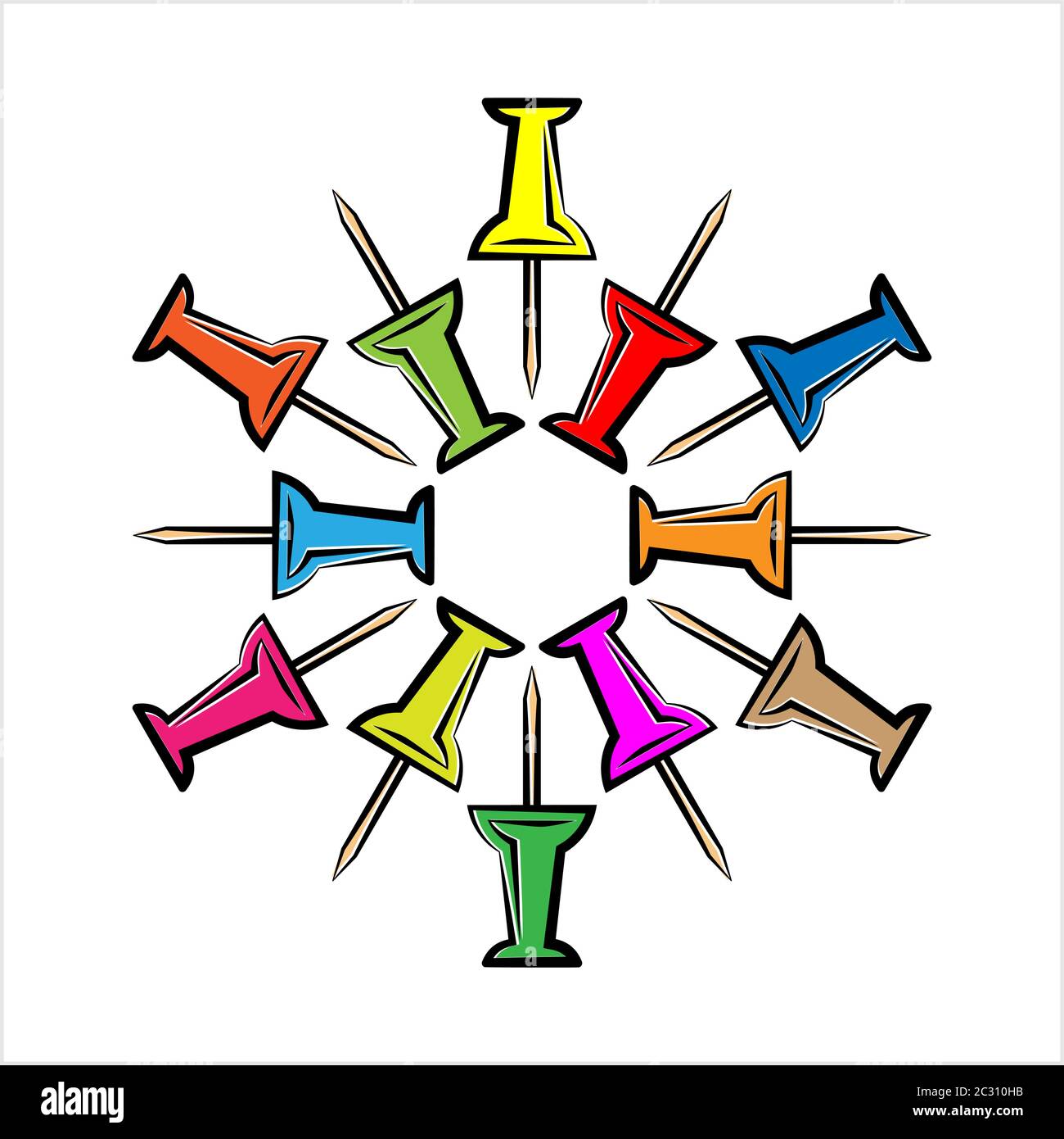 Drawing Pin Icon, Push Pin Vector Art Illustration Stock Vector Image ...