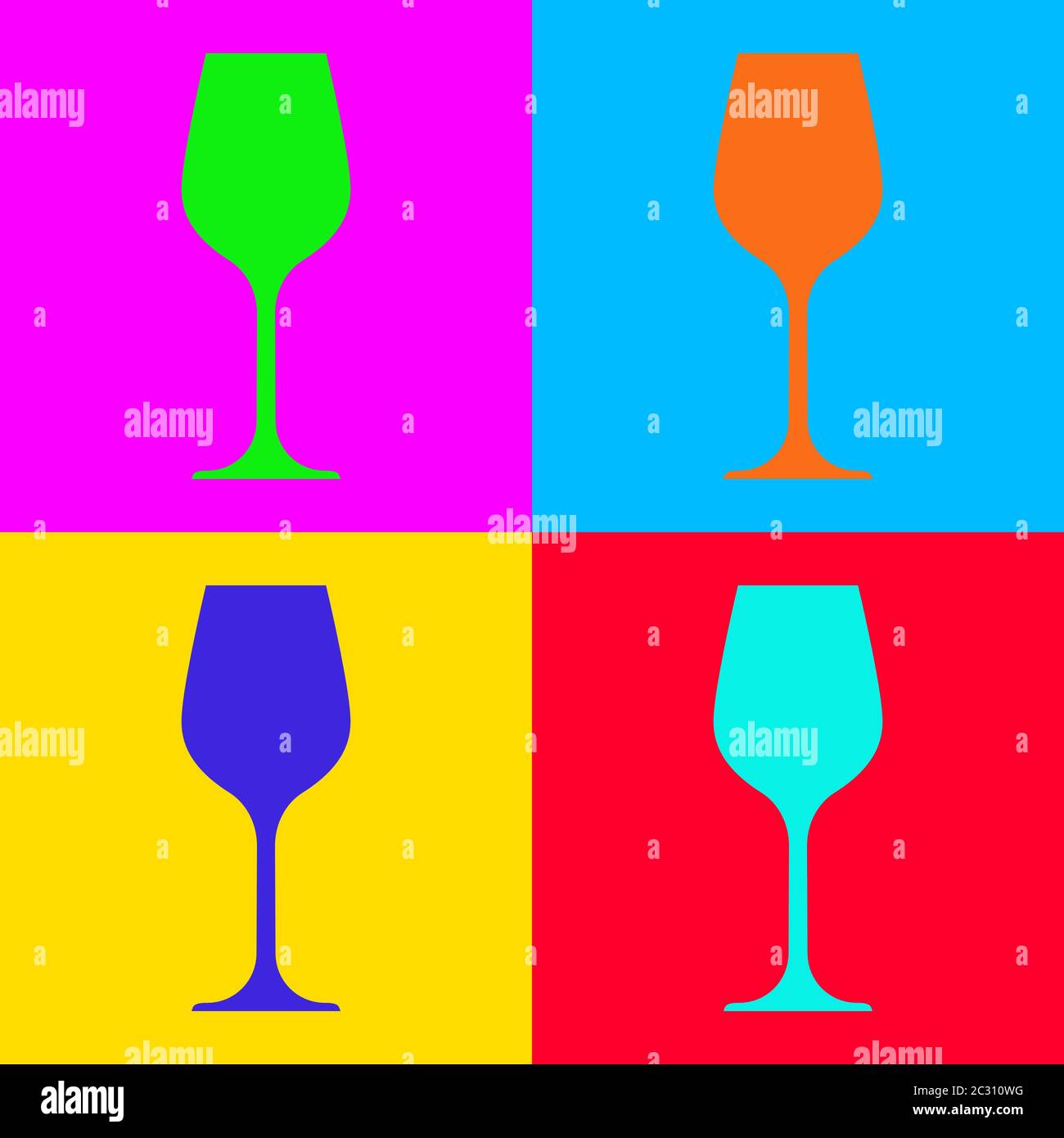 Wine glass and pop-art Stock Photo - Alamy