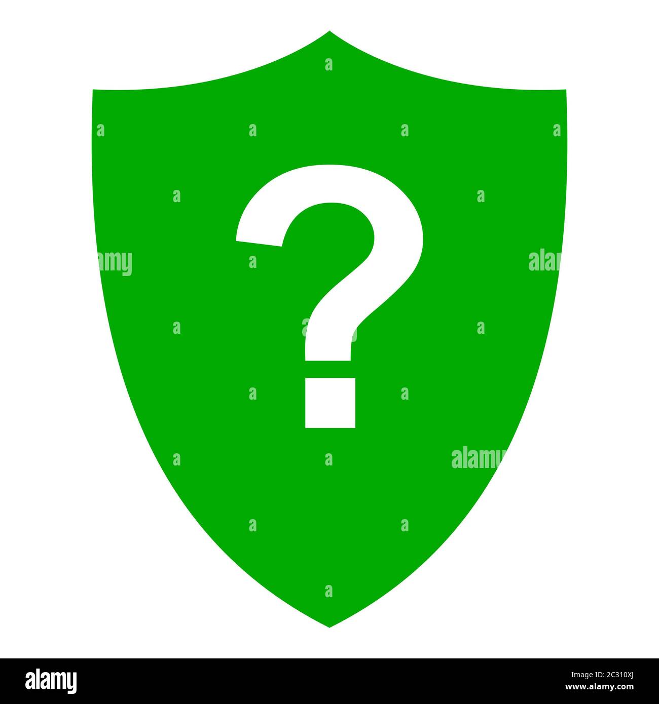 Question mark and shield Stock Photo - Alamy