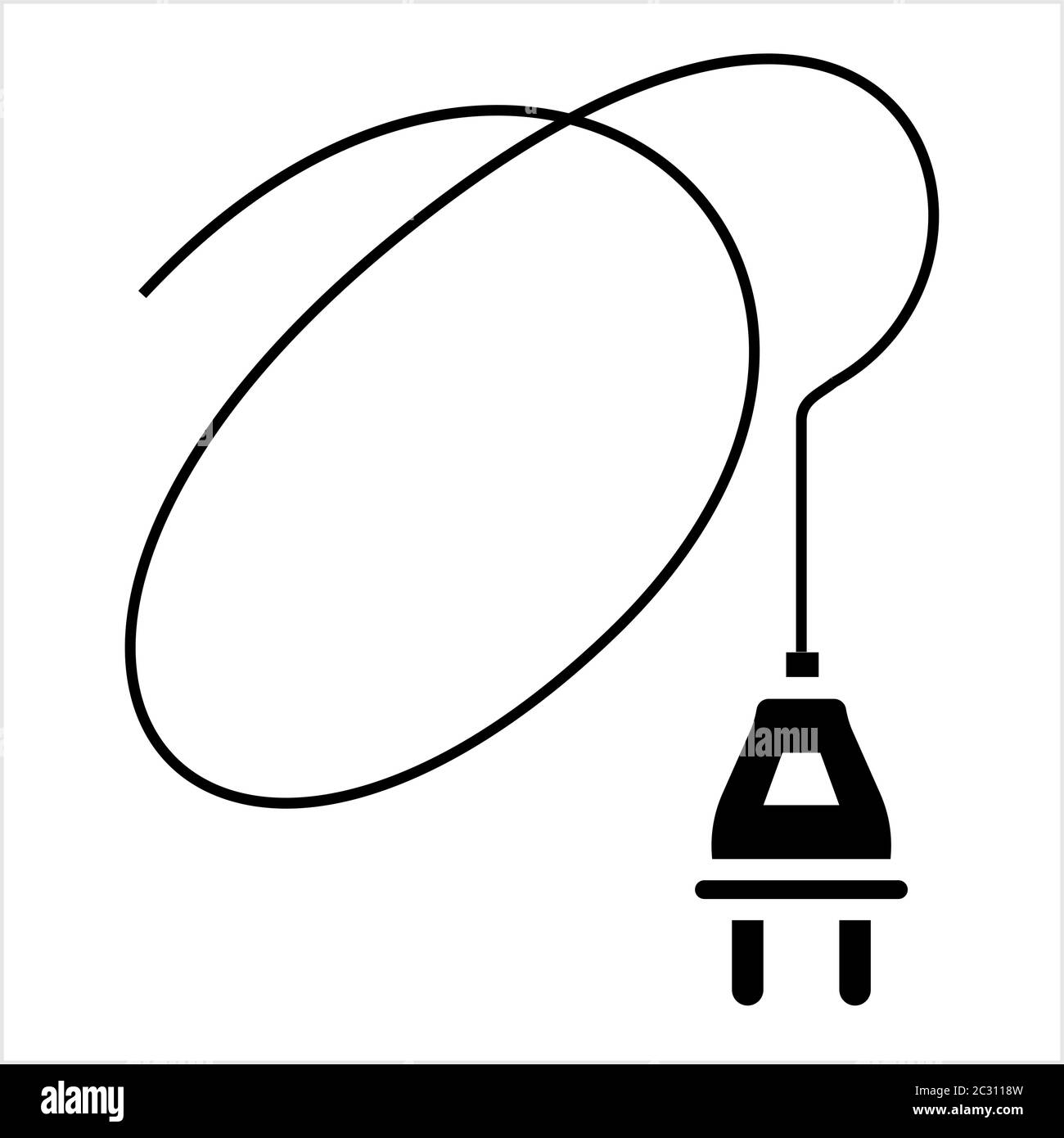 Power Plug With Wire Icon Vector Art Illustration Stock Vector Image ...