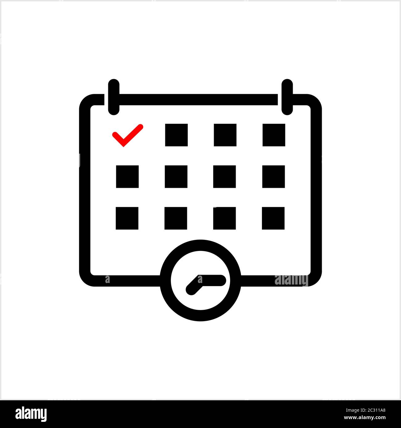 Event Schedule Icon, Planner Vector Art Illustration Stock Vector Image ...