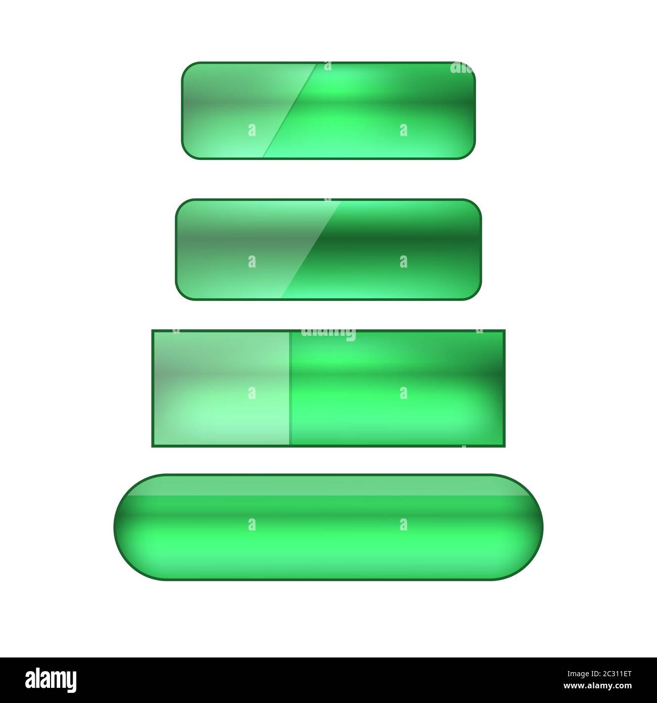 colored blank web buttons set - green Stock Photo - Alamy