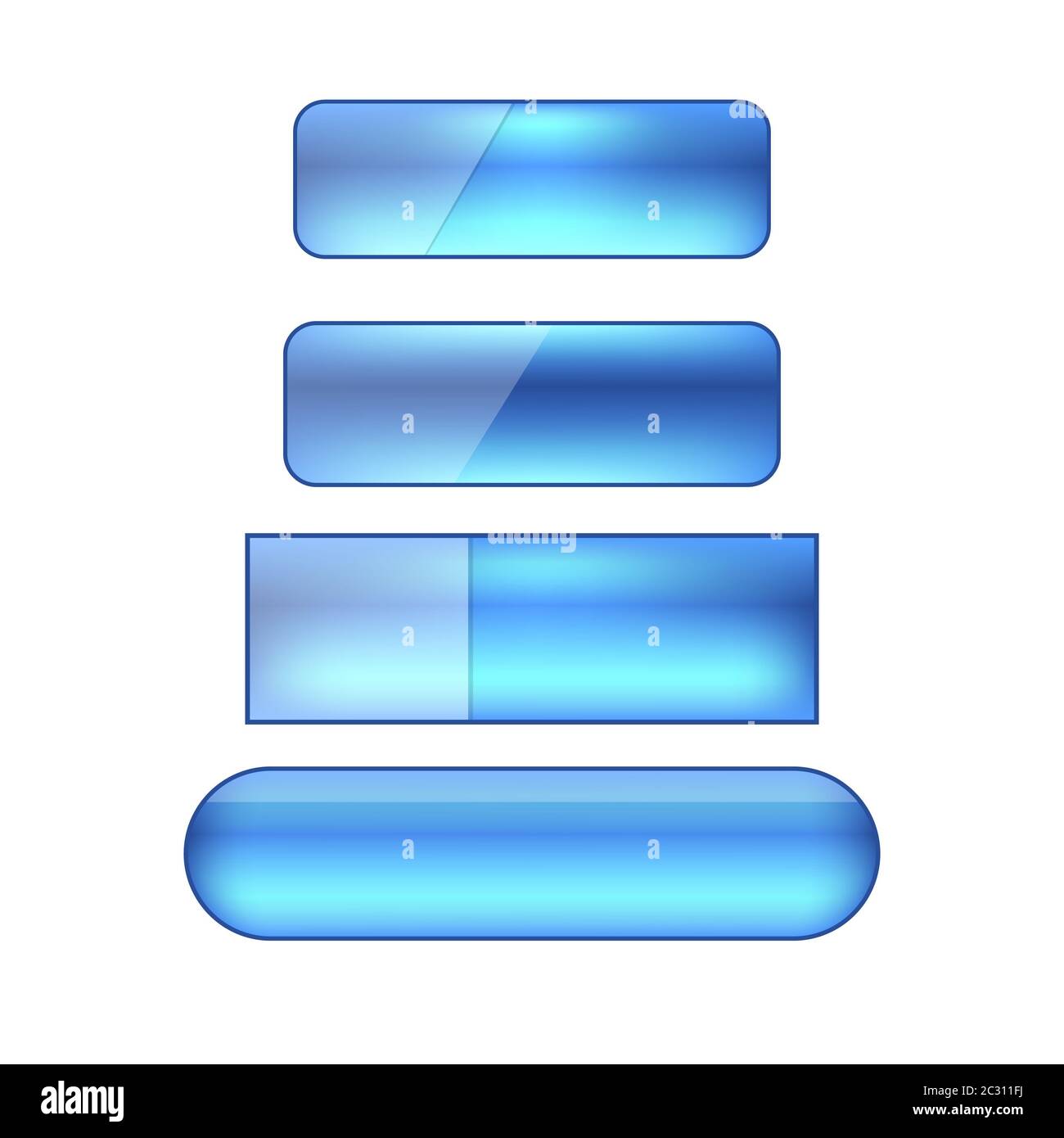colored blank web buttons set - blue Stock Photo - Alamy