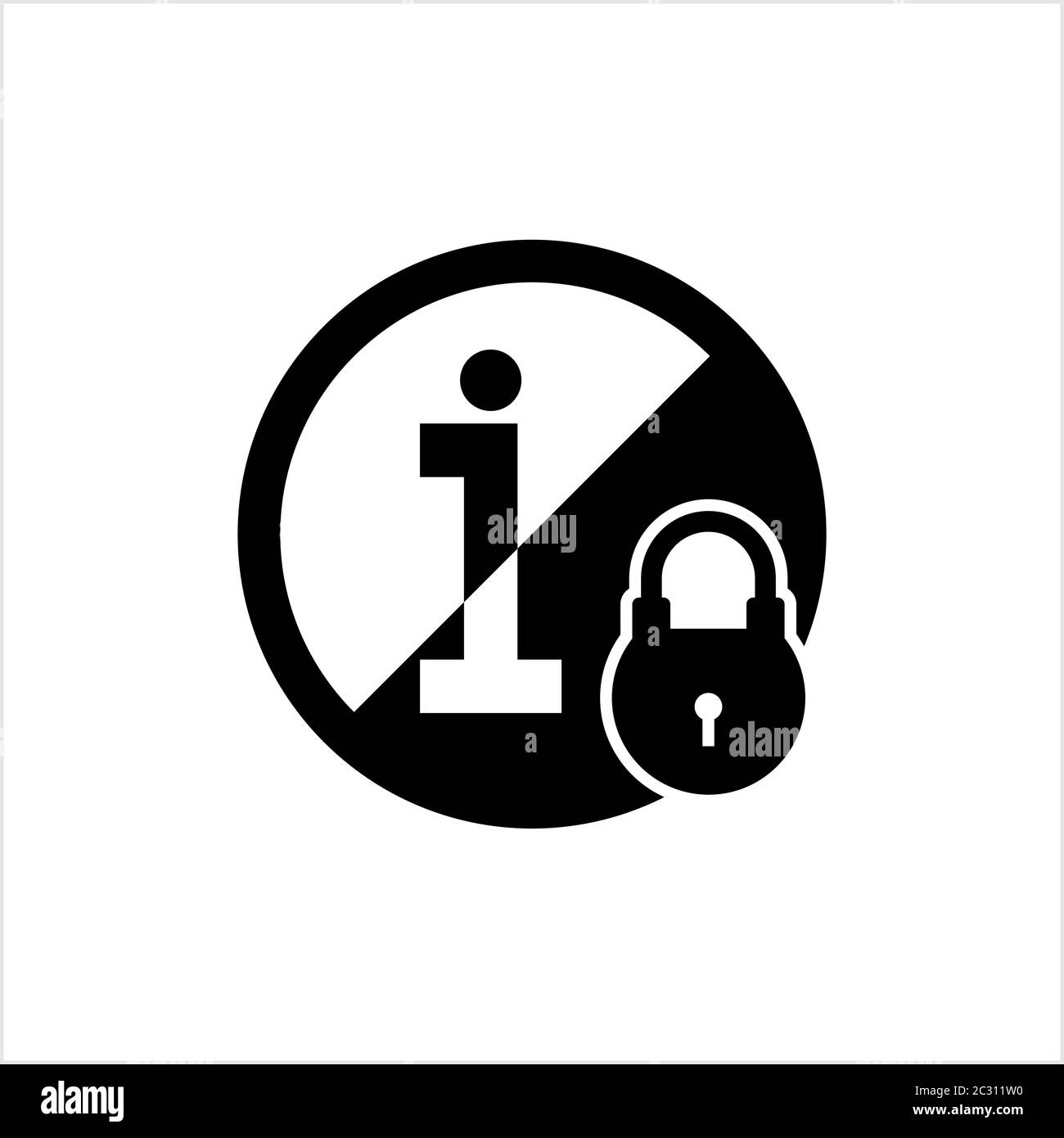 Secure Information Icon, Locked Information Icon Vector Art ...