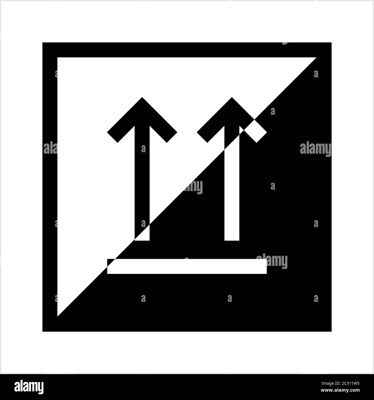 Keep Up, Up Arrow, Package Handling Label Icon Vector Art Illustration ...