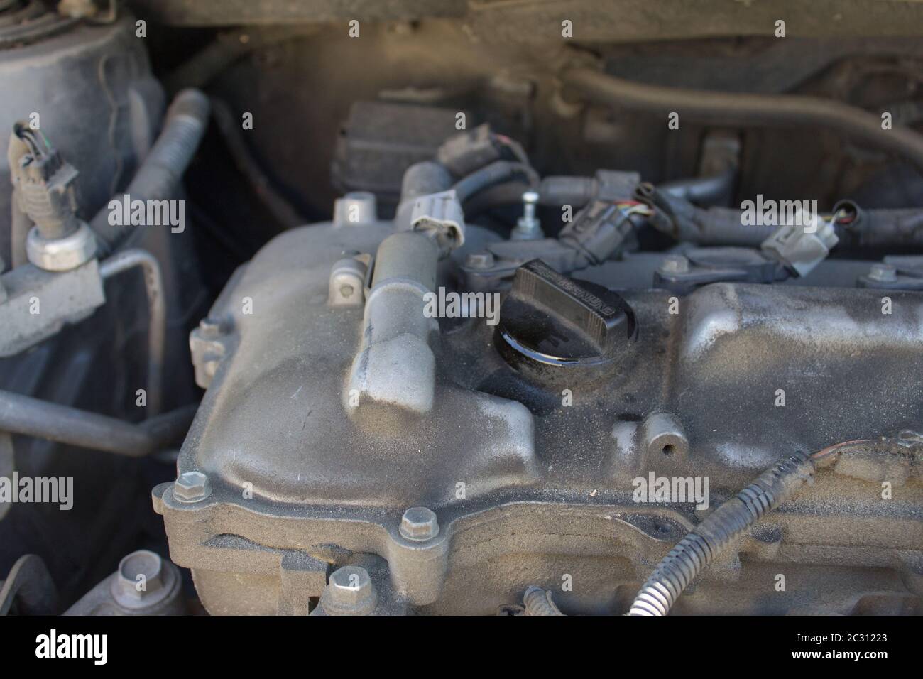 Transportation and vehicle concept, engine car under the hood Stock ...