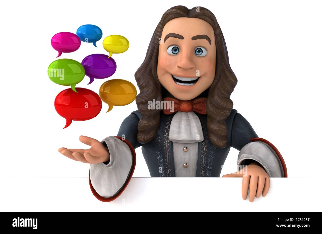 3D Illustration of a cartoon man in historical baroque costume Stock ...