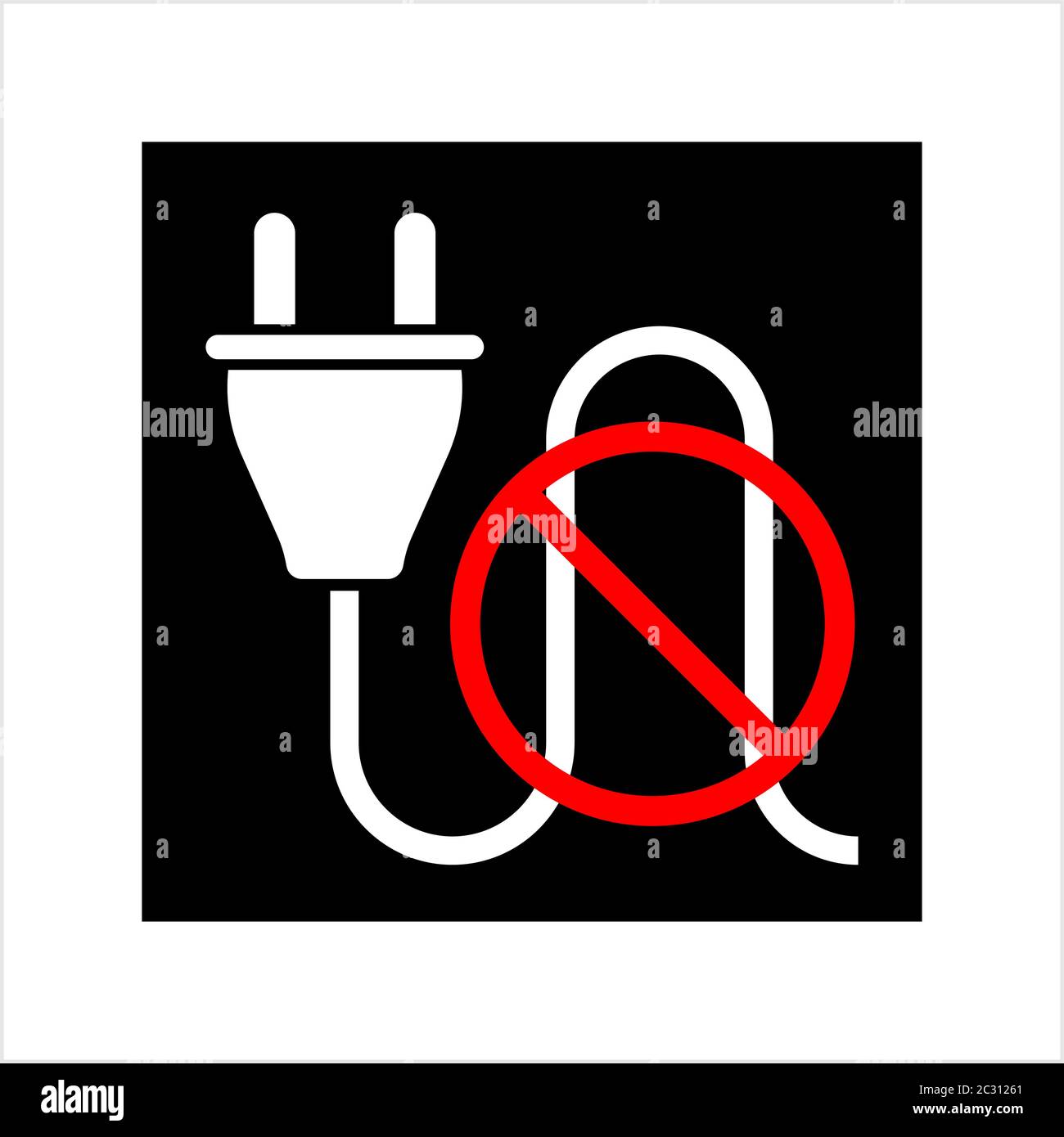 Power Plug Not Allowed Icon Vector Art Illustration Stock Vector Image ...