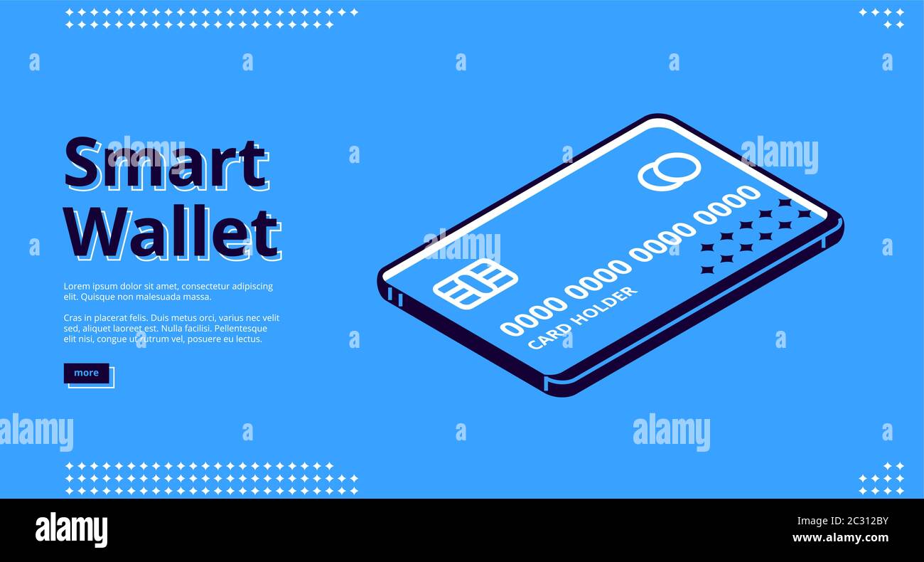 Smart wallet banner. Mobile payment concept. Vector landing page of ...