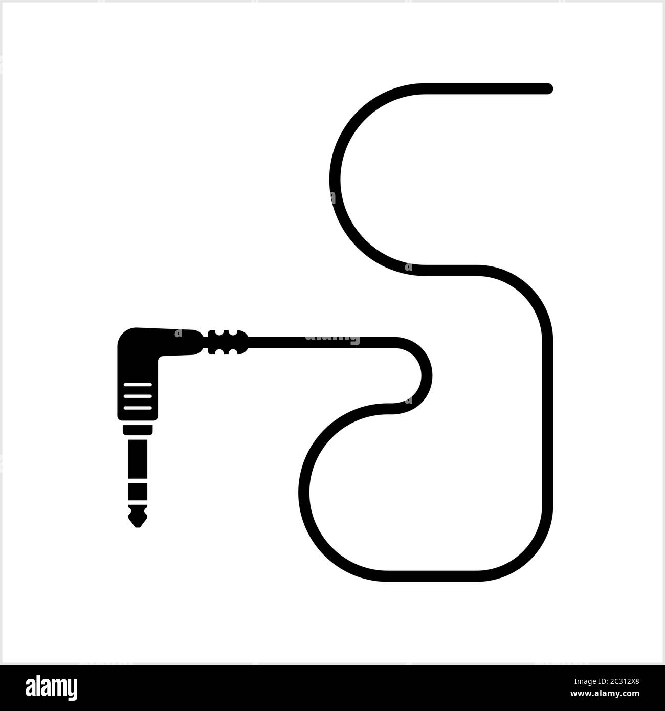 Audio Cable Icon, Plug Wire Vector Art Illustration Stock Vector Image ...