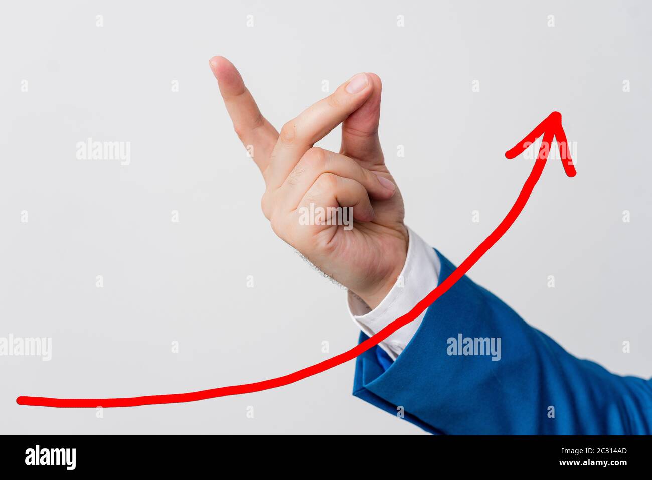 Digital Arrowhead Curve Rising Upward Denoting Growth Development ...