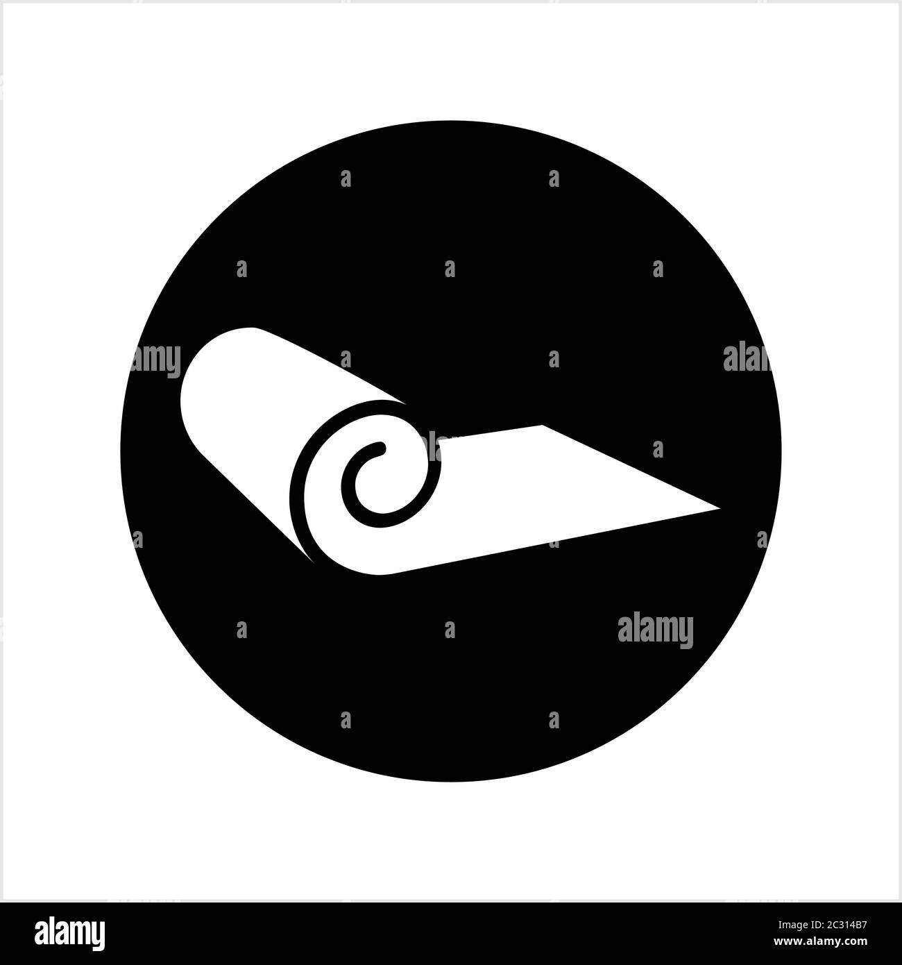 Roll Icon, Mat, Rug, Carpet Or Paper Roll Icon Of Anything, Vector Art ...