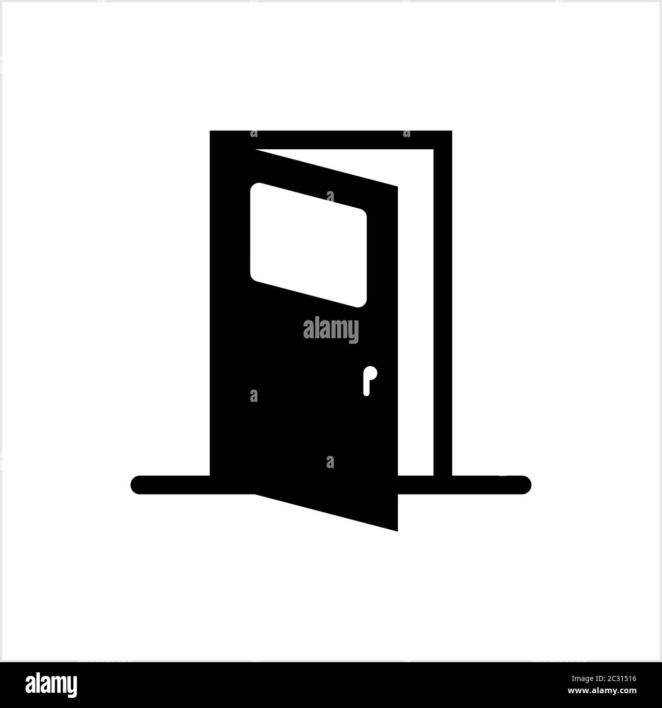 Door Icon, Open Door Vector Art Illustration Stock Vector Image & Art ...