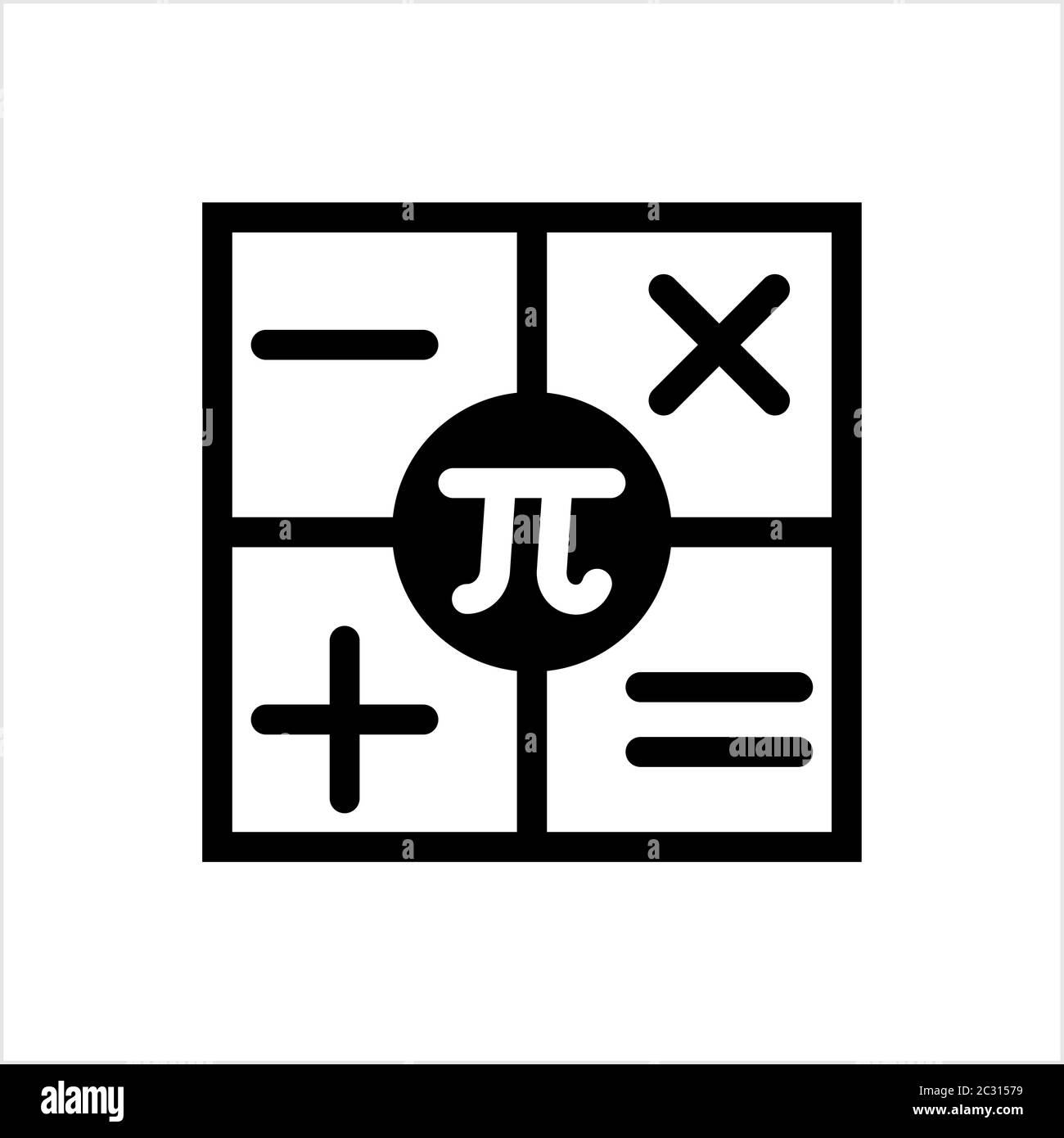 Math Icon, Mathematics Icon Vector Art Illustration Stock Vector Image ...