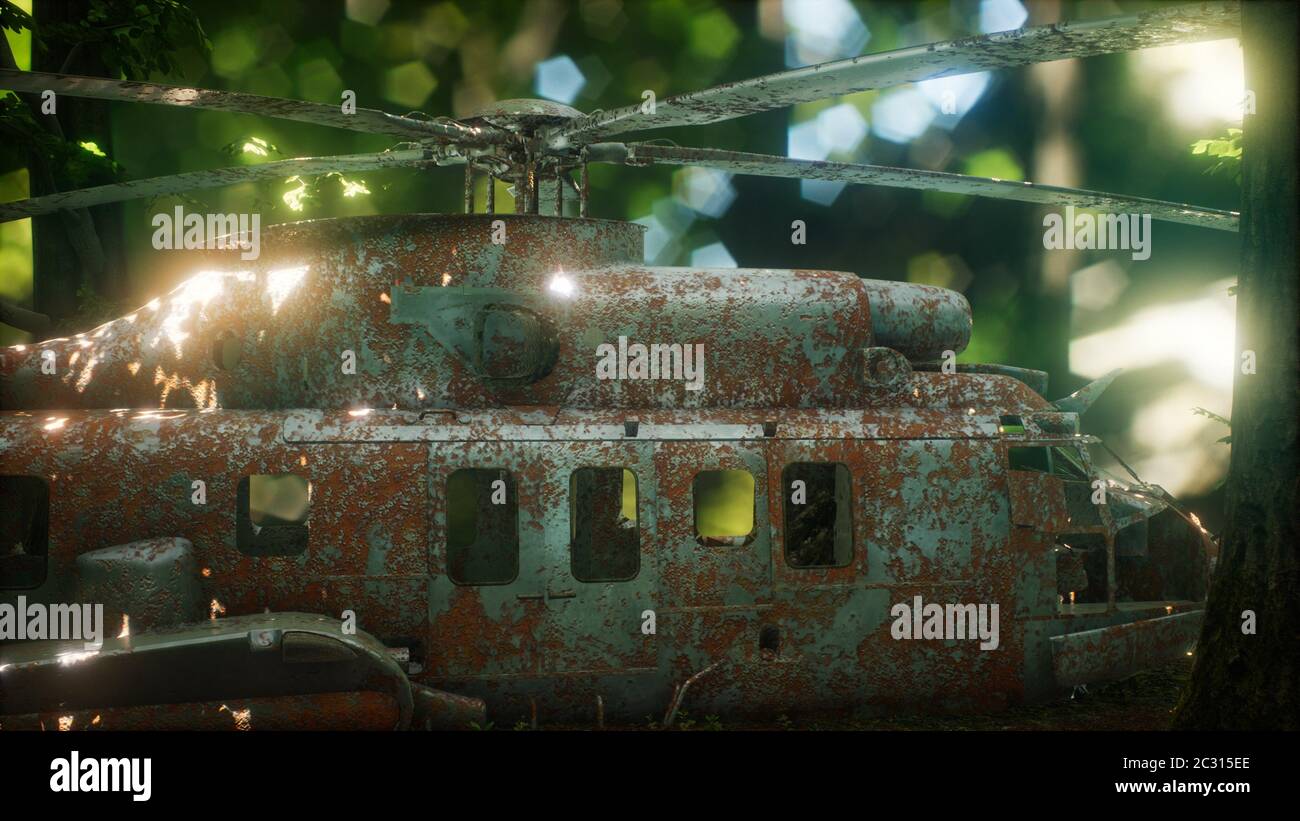 old rusted military helicopter Stock Photo - Alamy