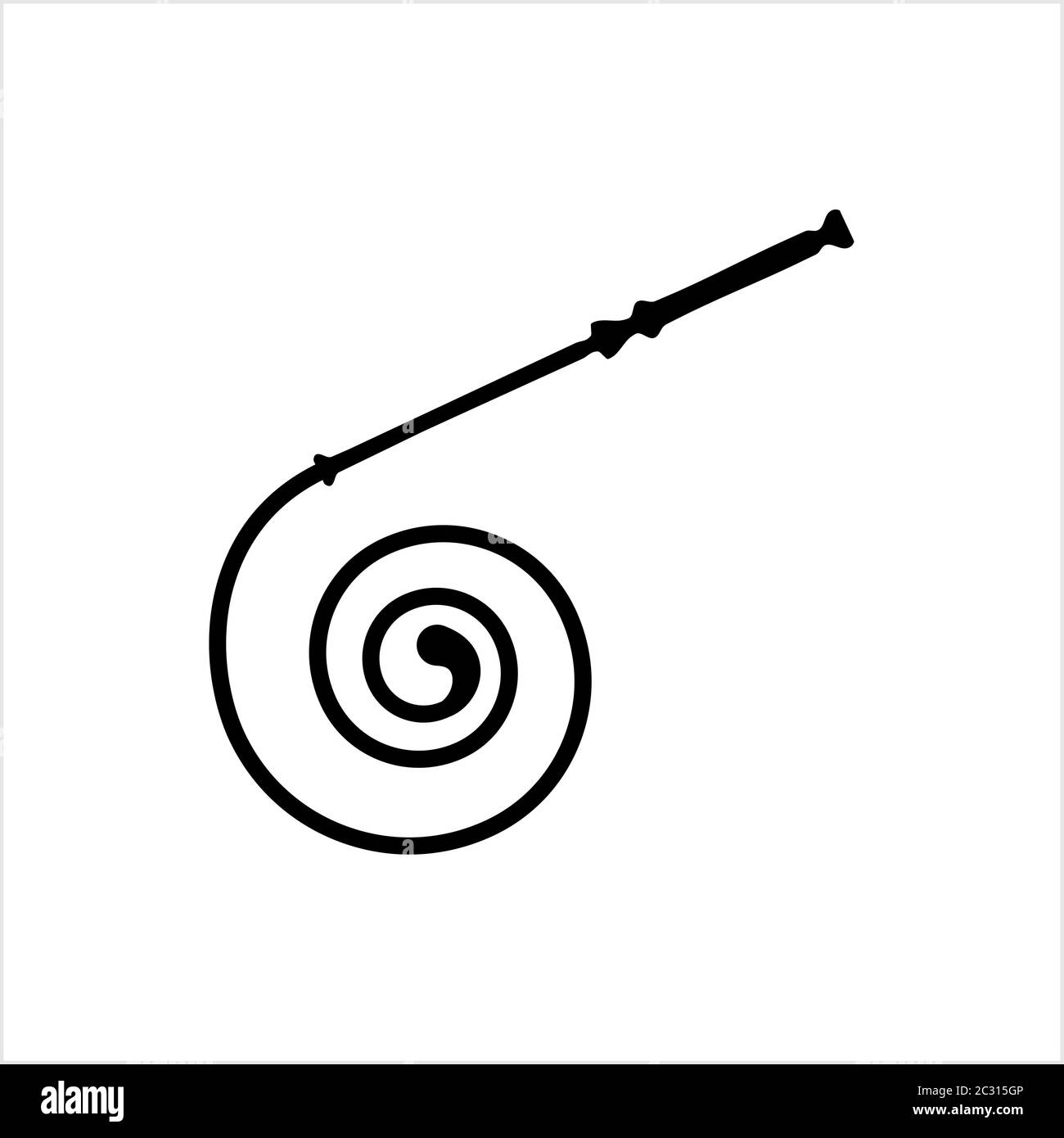 Whip Icon, Riding Whip Icon Vector Art Illustration Stock Vector Image ...