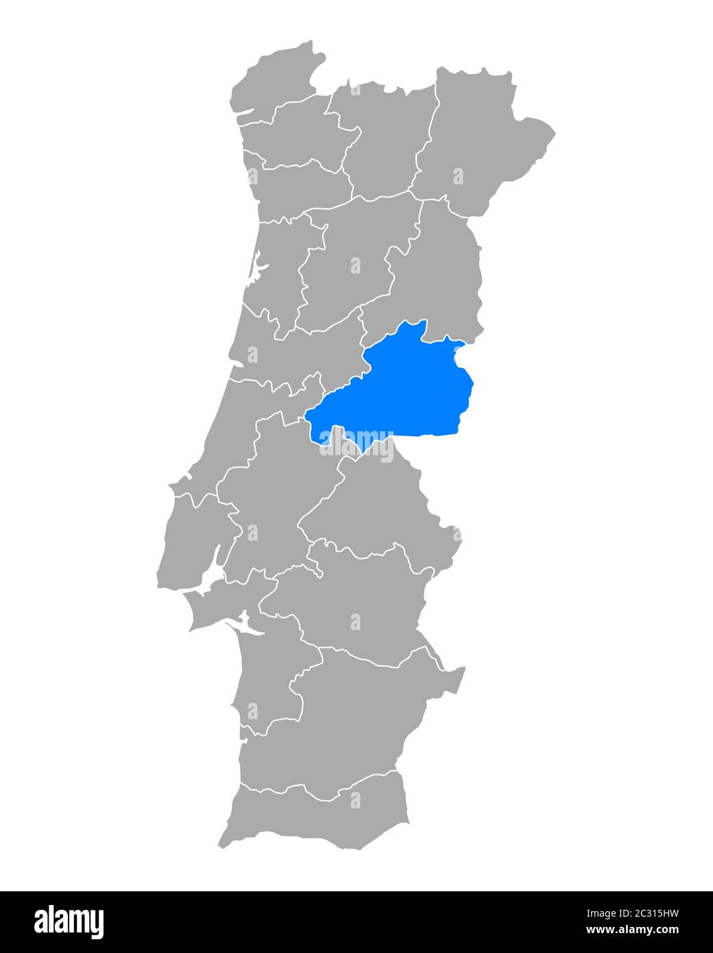 Map of Castelo Branco in Portugal Stock Photo - Alamy