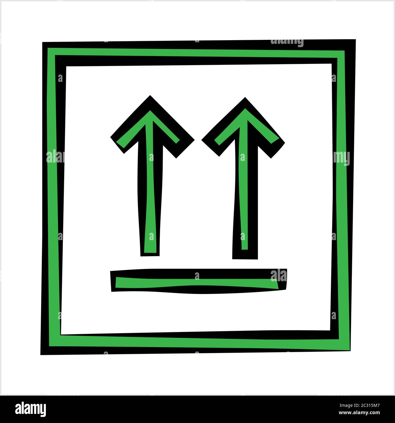 Keep Up, Up Arrow, Package Handling Label Icon Vector Art Illustration ...