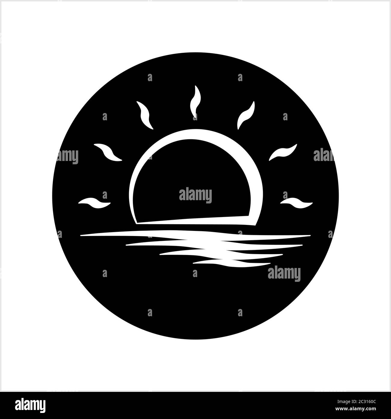 Sunrise Icon, Sun Rise Vector Art Illustration Stock Vector Image & Art ...