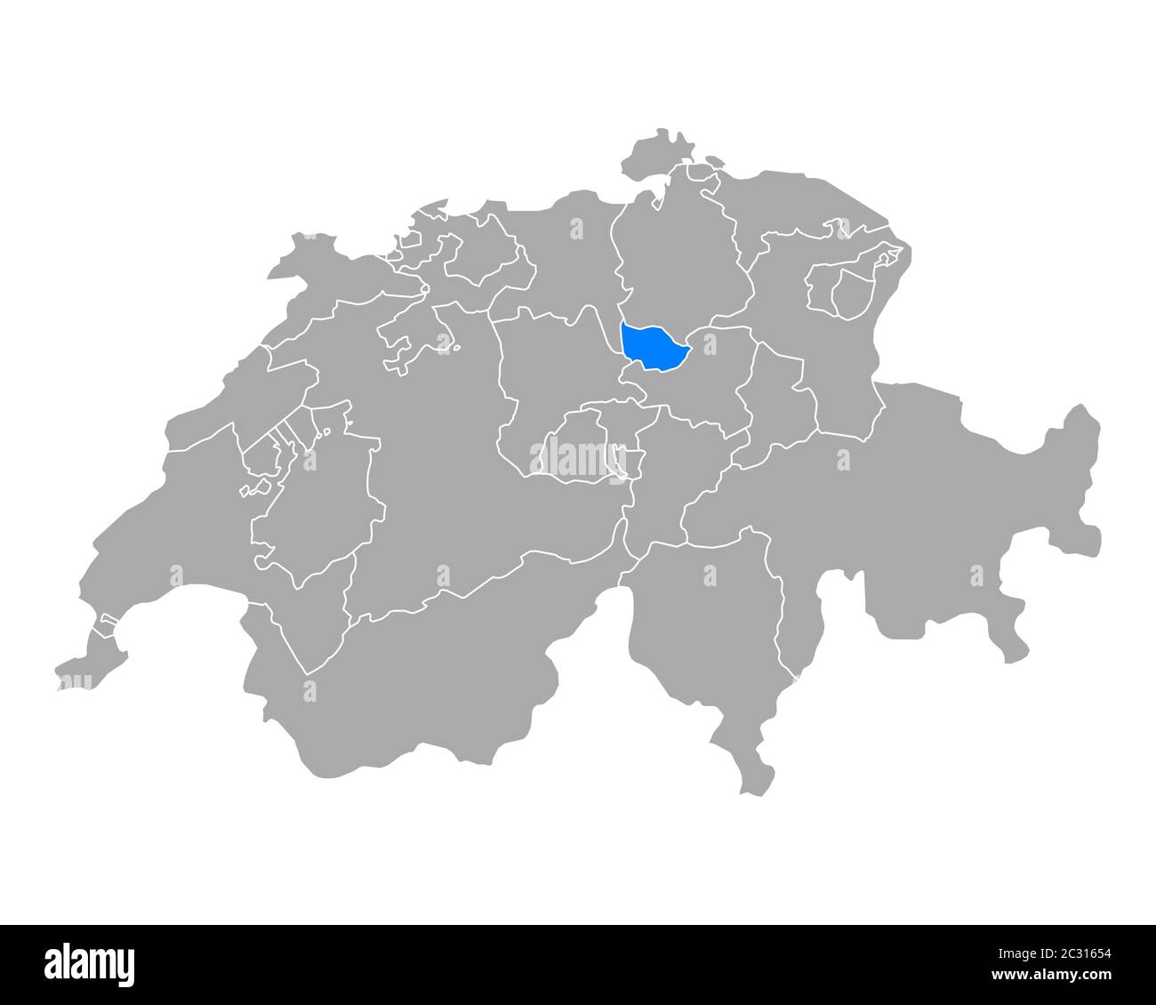 Map of Zug in Switzerland Stock Photo - Alamy
