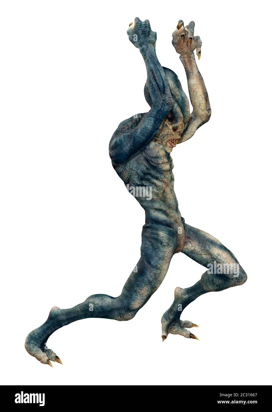 3D rendering of a blue alien isolated on white background Stock Photo ...