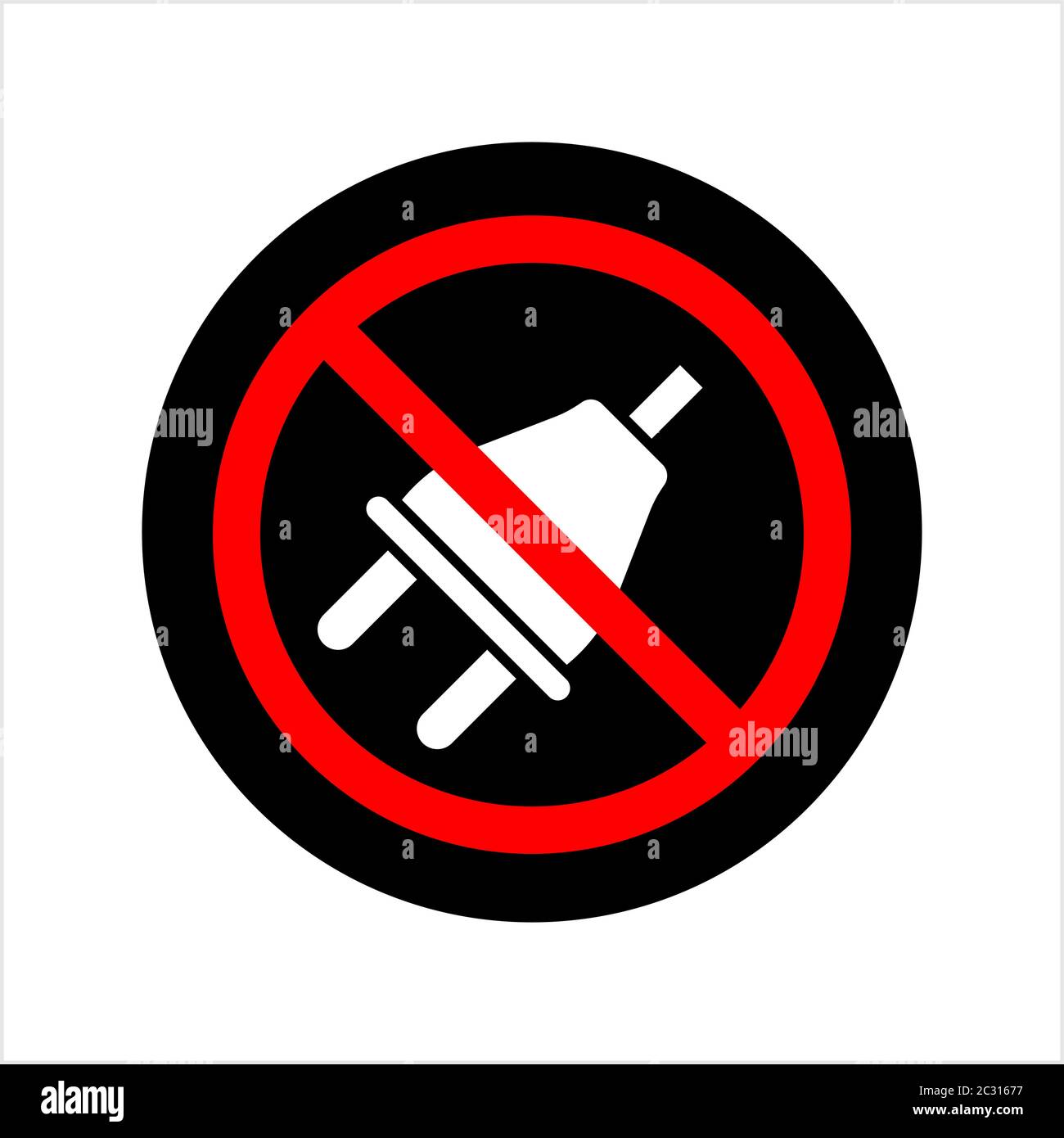 Power Plug Not Allowed Icon Vector Art Illustration Stock Vector Image ...
