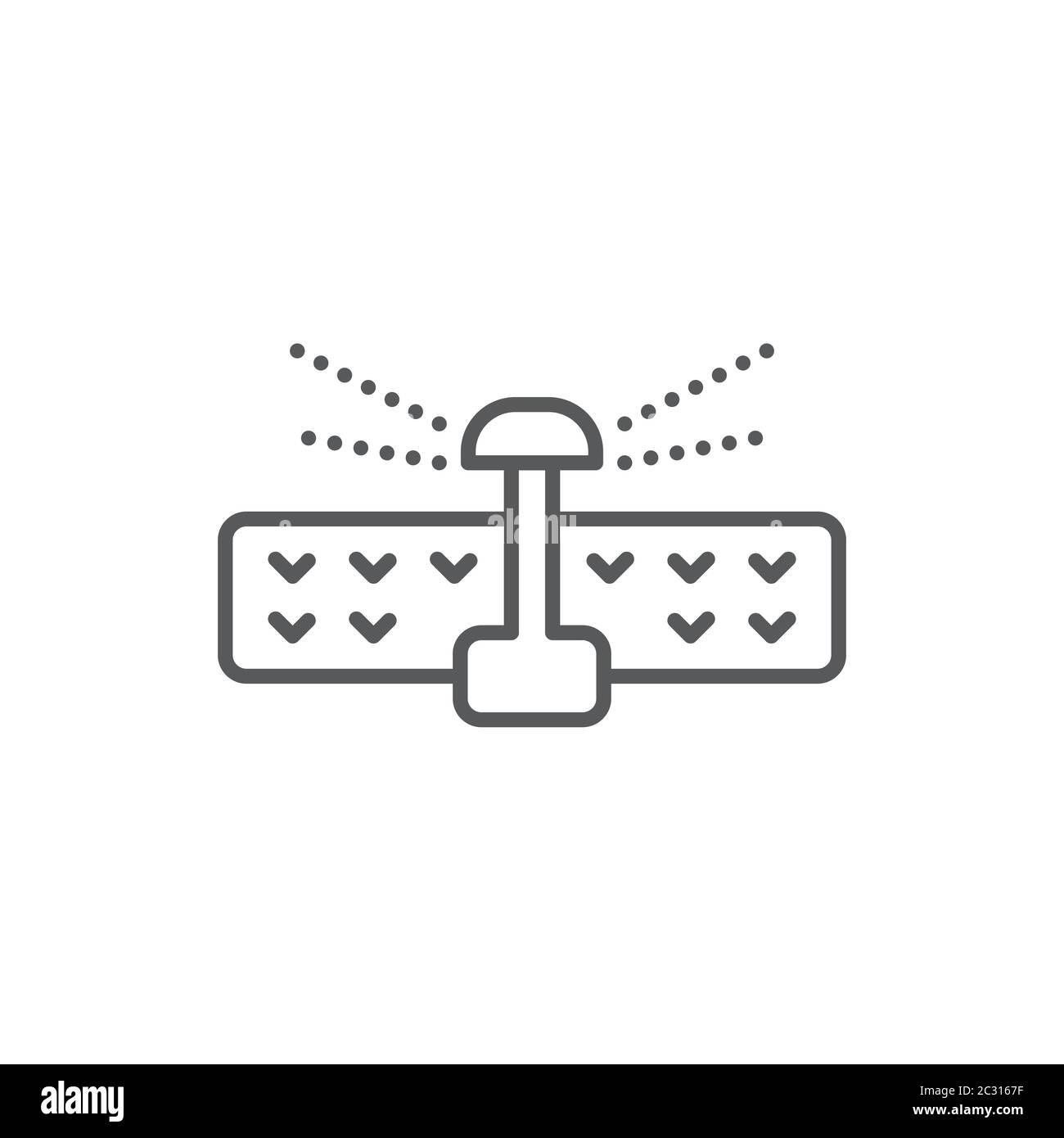 Irrigation sprinklers vector icon isolated on white background Stock ...