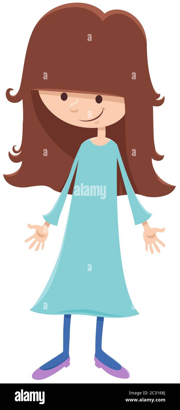 girl comic character cartoon illustration Stock Photo - Alamy