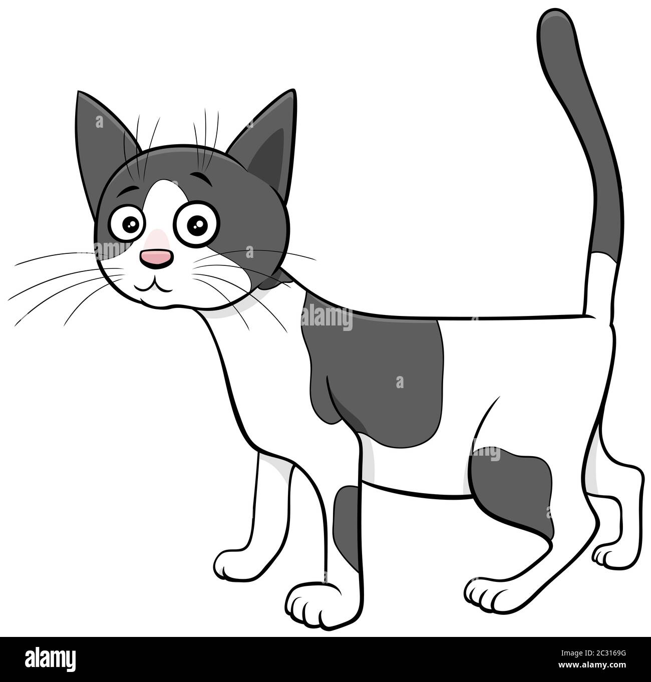 funny spotted cat cartoon animal character Stock Photo - Alamy